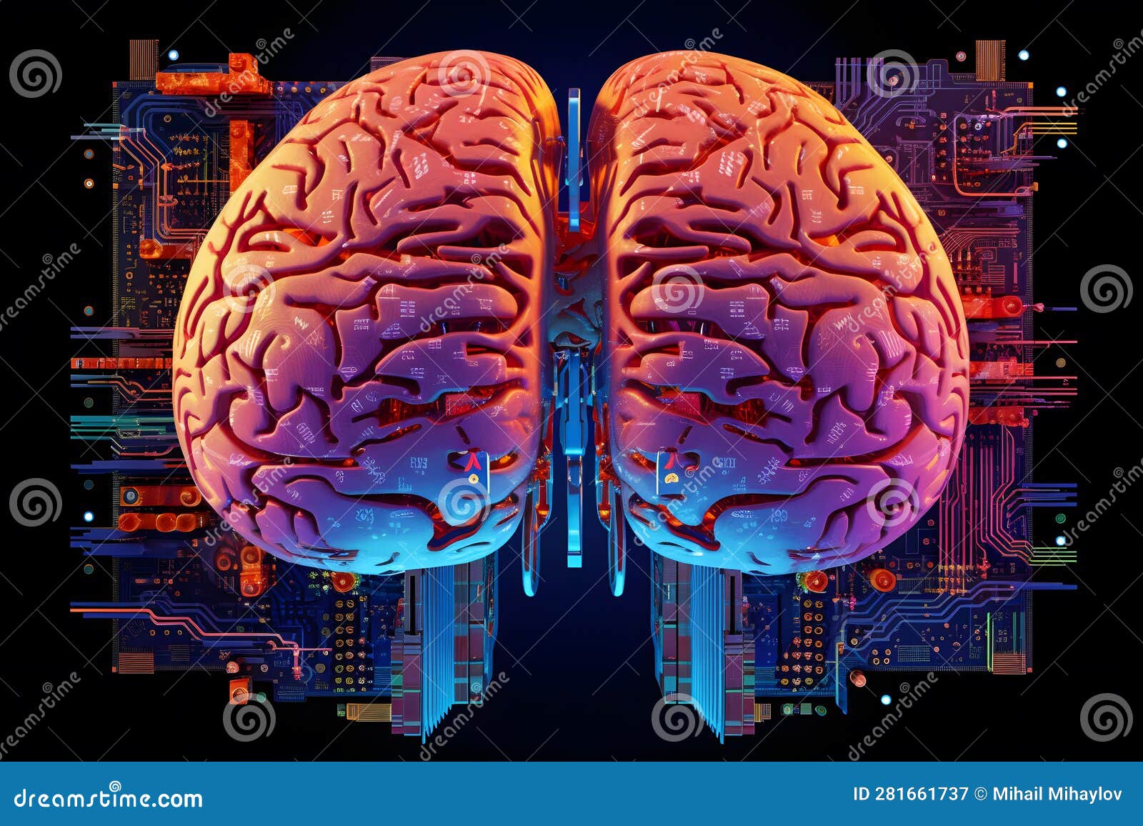 Brain Neural Network Ai Generated Art Stock Image - Image of ...