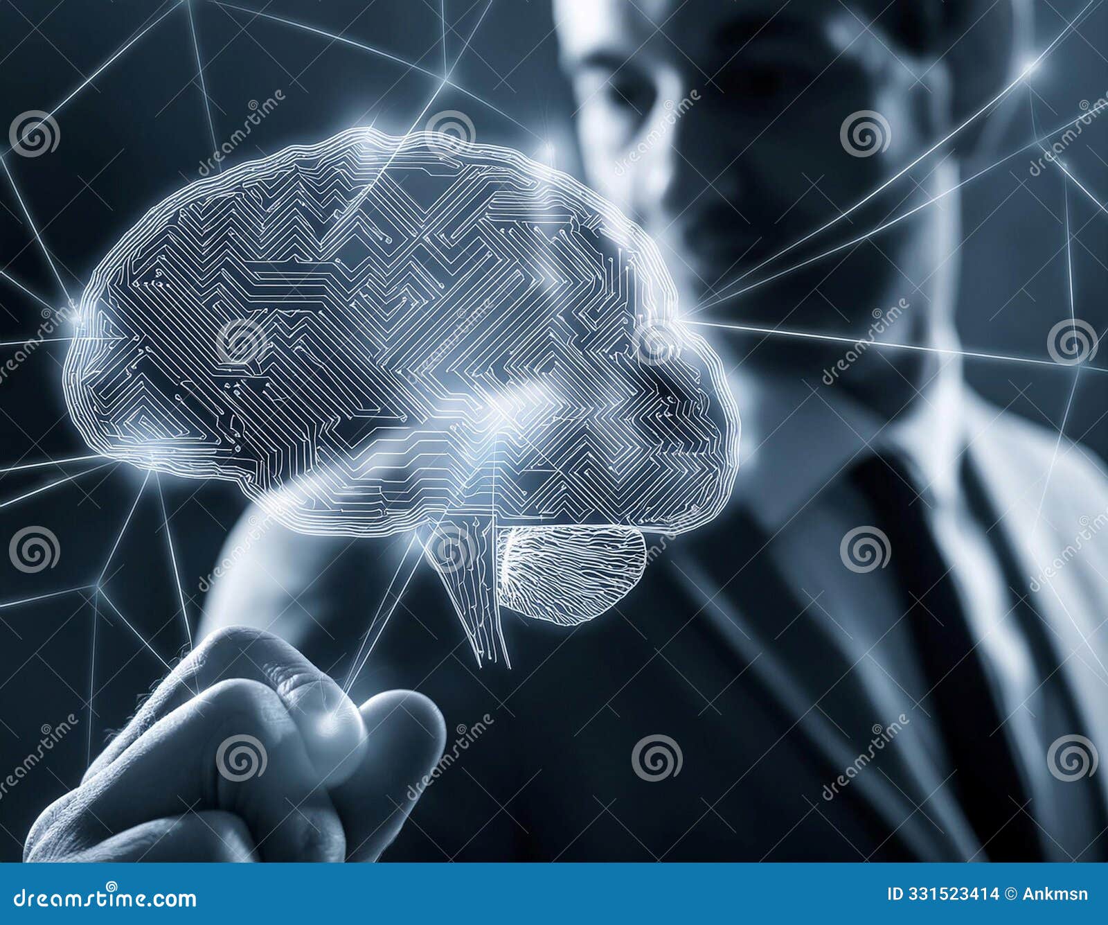 Brain and Neural Network Illustrations Representing Intelligence and ...