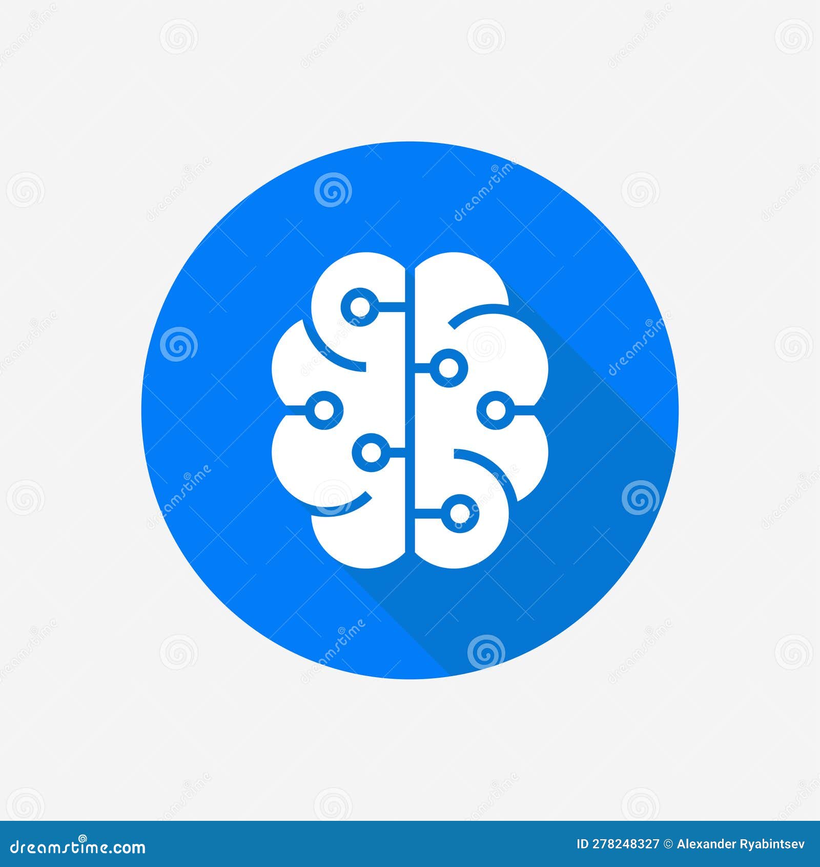 Brain with Neural Network Vector Icon. Artificial Intelligence Concept ...