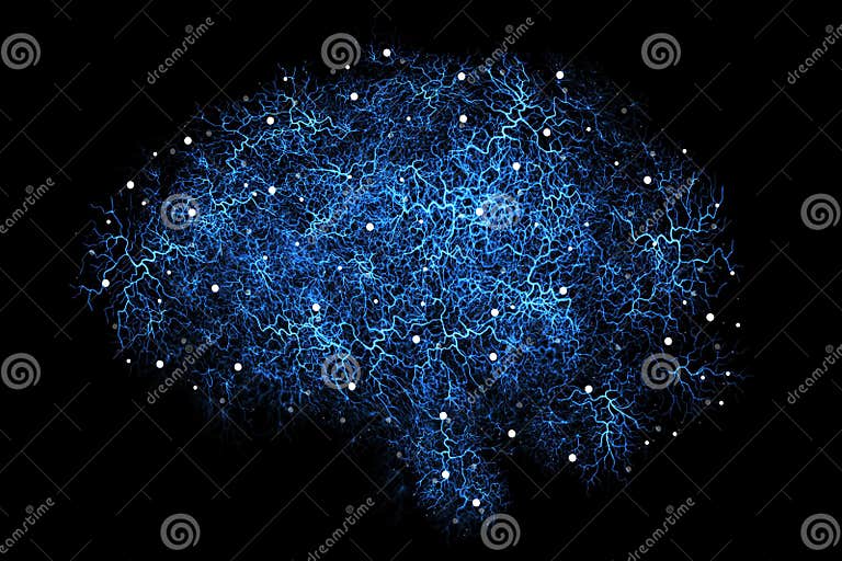Brain Neural Pathway, Artificial Rendering and Digital Graphic of ...