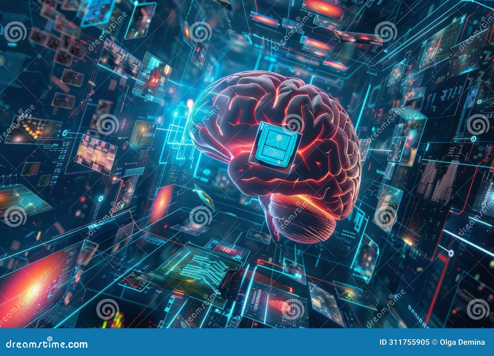Brain with Neuralink Chip in a Dynamic Digital Environment, AI and ...
