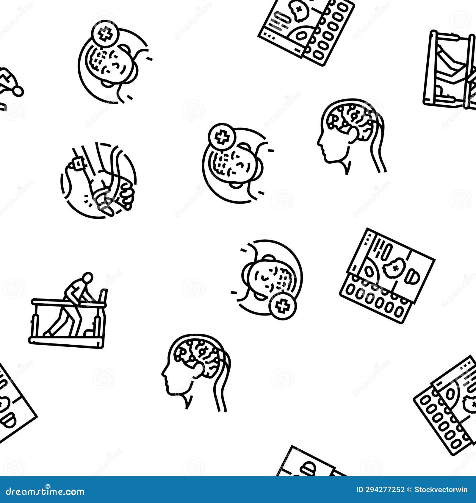 Brain Neurologist Doctor Seamless Pattern Vector Stock Vector ...