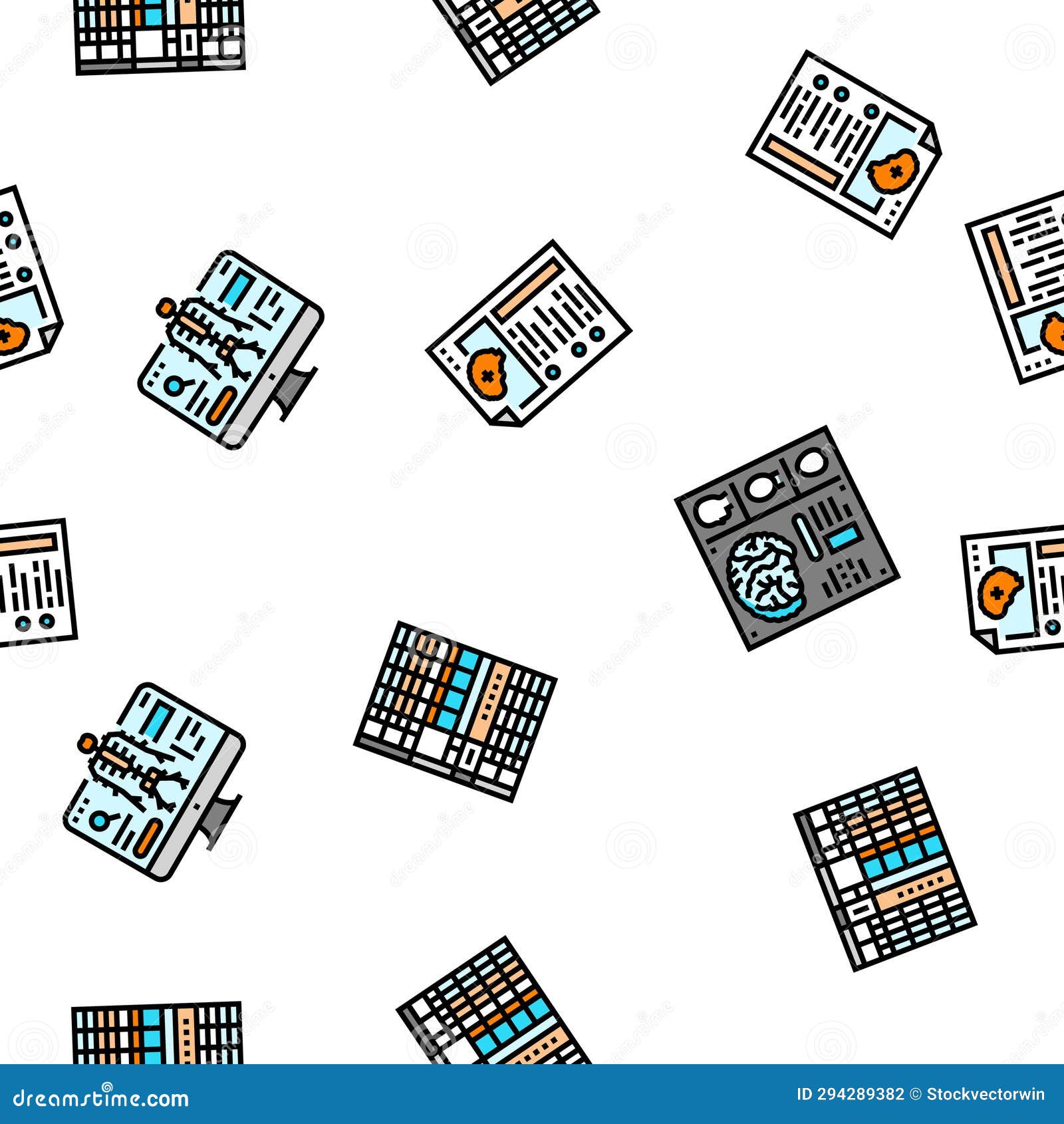Brain Neurologist Doctor Seamless Pattern Vector Stock Vector ...