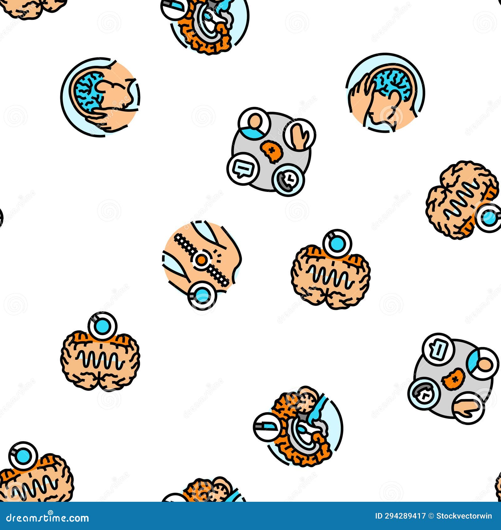 Brain Neurologist Doctor Seamless Pattern Vector Stock Vector ...