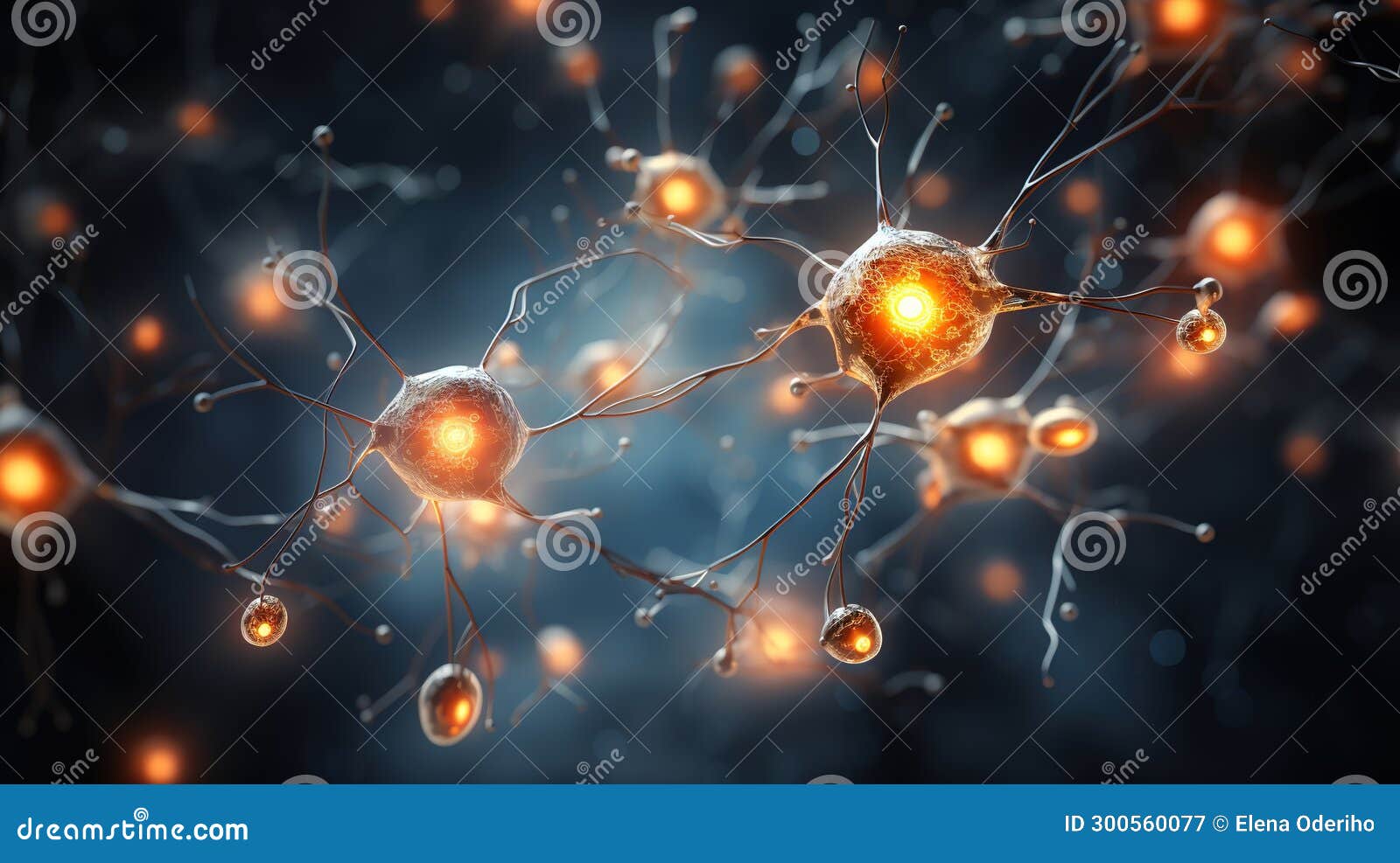 Brain neuron cells concept stock illustration. Illustration of ...
