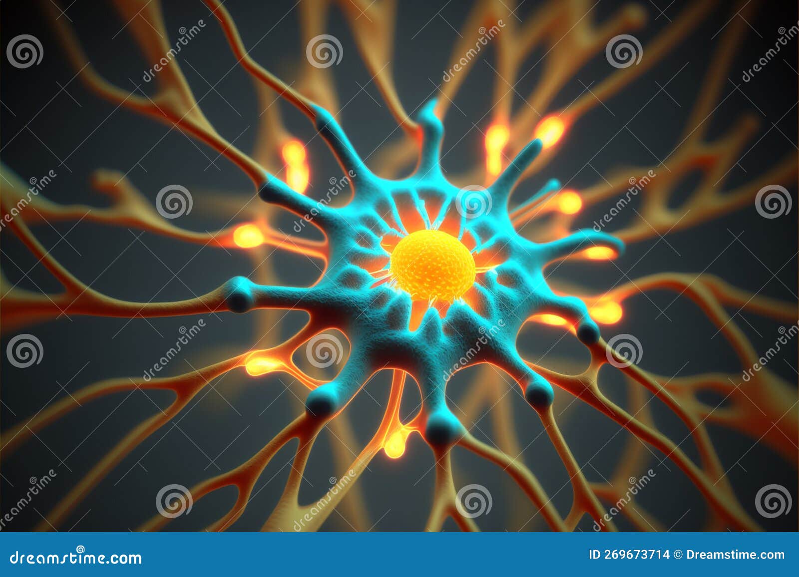 Brain Neuron. Created with Generative Ai Technology Stock Illustration ...