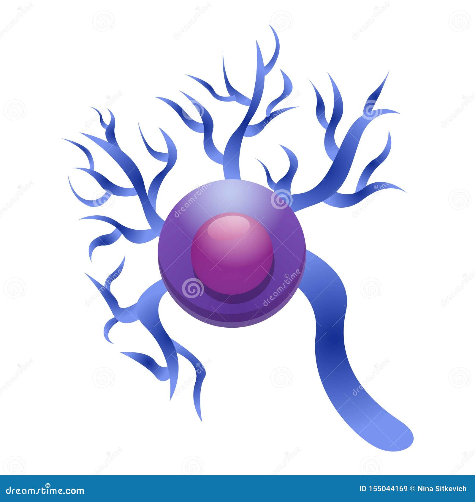 Brain Neuron Icon, Cartoon Style Stock Vector - Illustration of cell ...