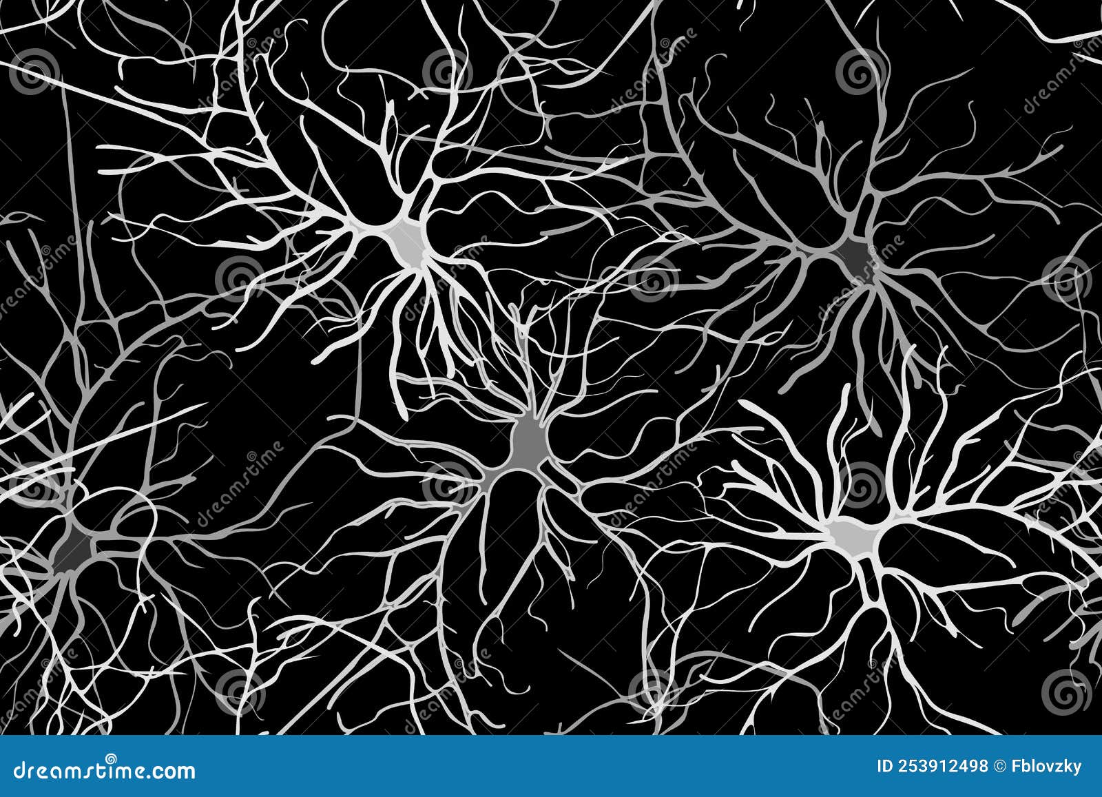 Brain Neurons - Abstract Minimalistic Grayscale Pattern Stock ...
