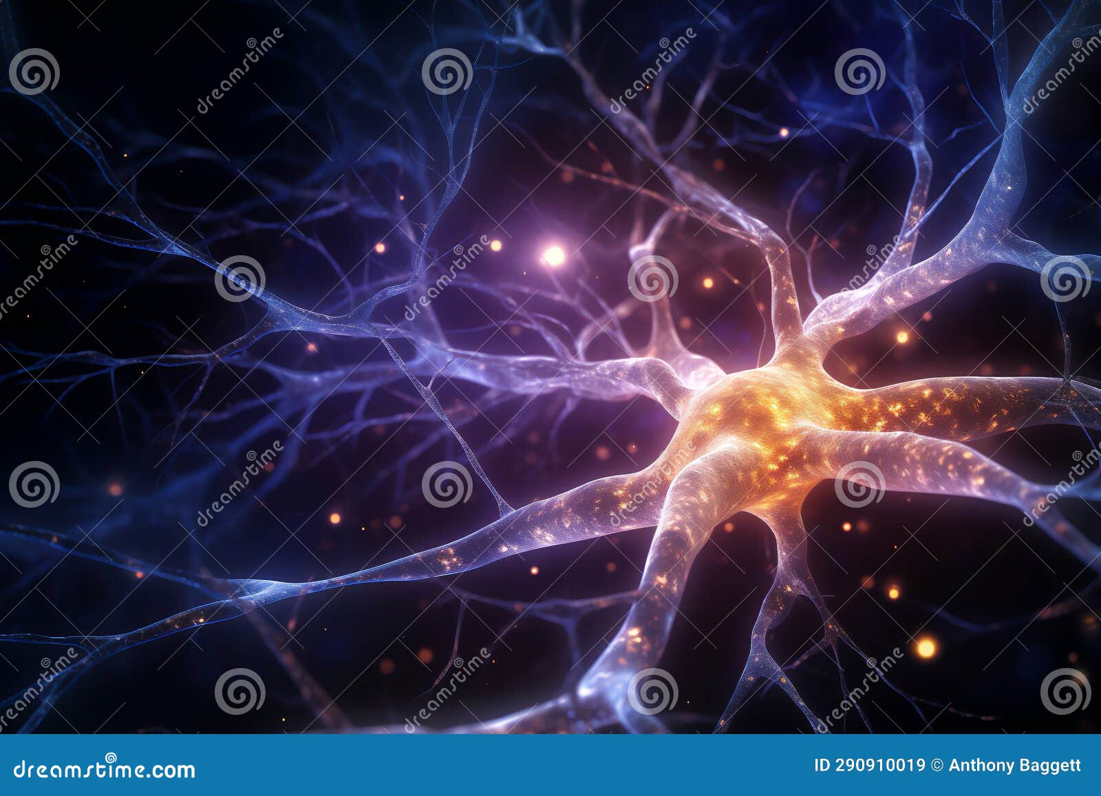 Brain Neurons Are Cells That Transmit Electrical Signals Stock ...