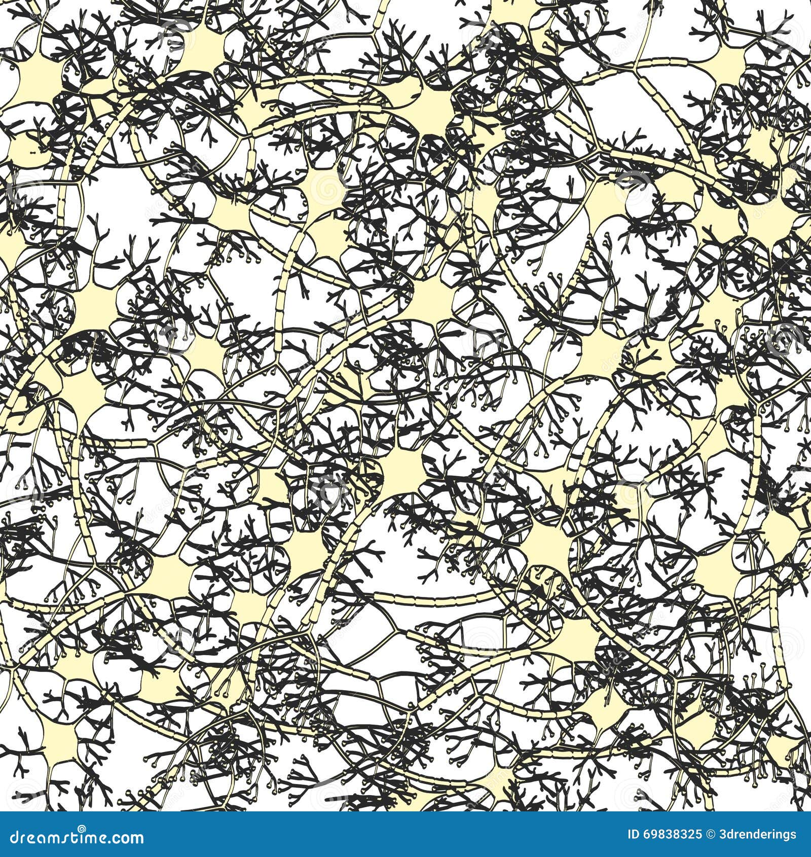 Brain neurons stock illustration. Illustration of realistic - 69838325