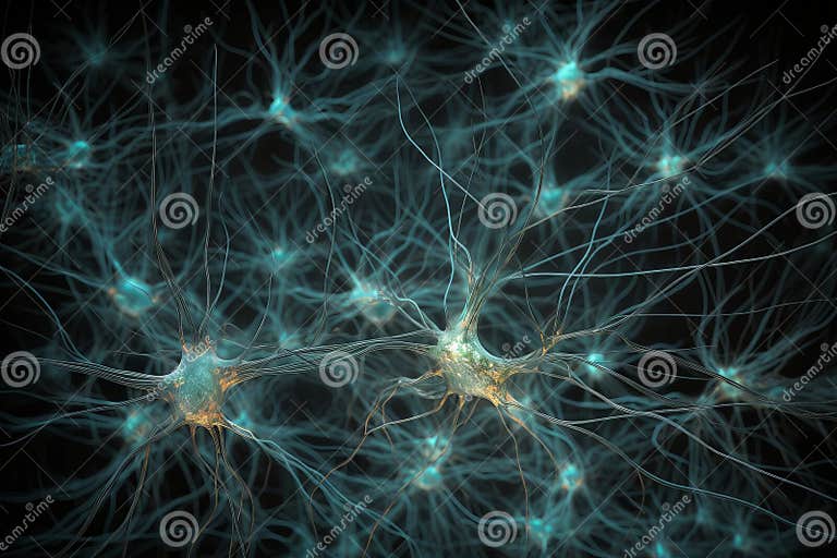 Brain Neurons in the Head. from Generative Ai Stock Illustration ...