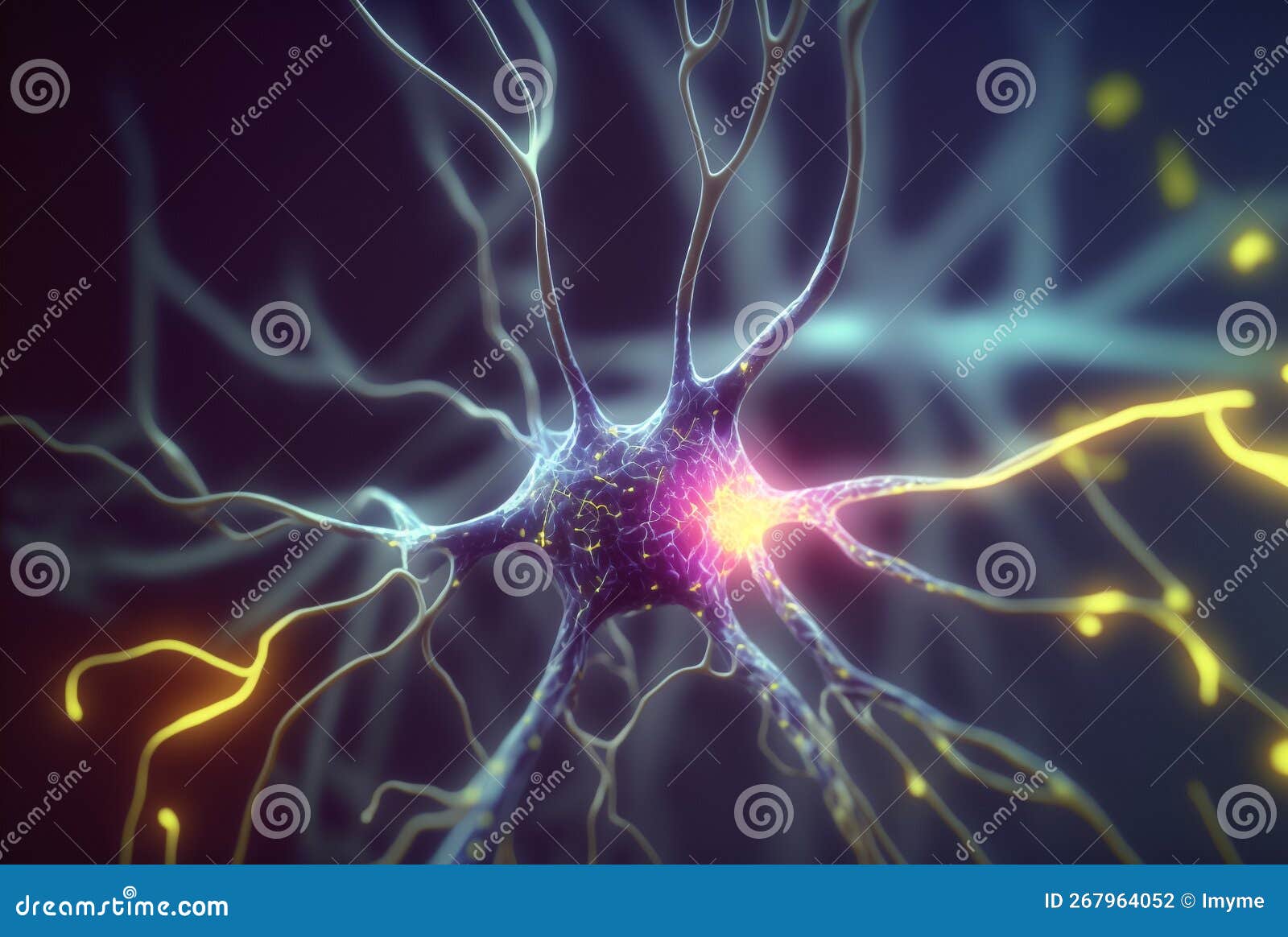 Neurons and Synapses Firing Signals. Generative AI Stock Illustration ...