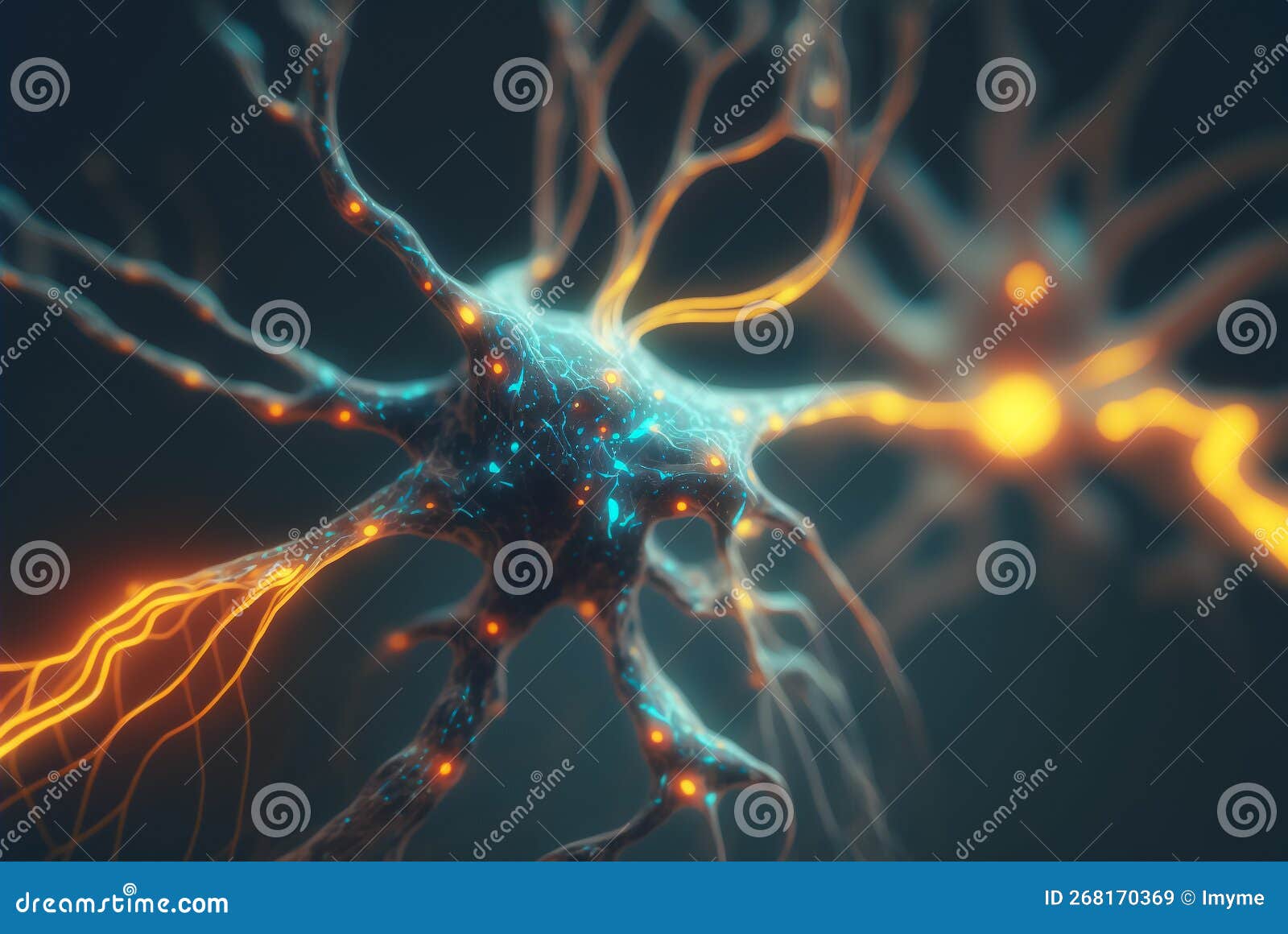 Neurons and Synapses Firing Signals. Generative AI Stock Illustration ...