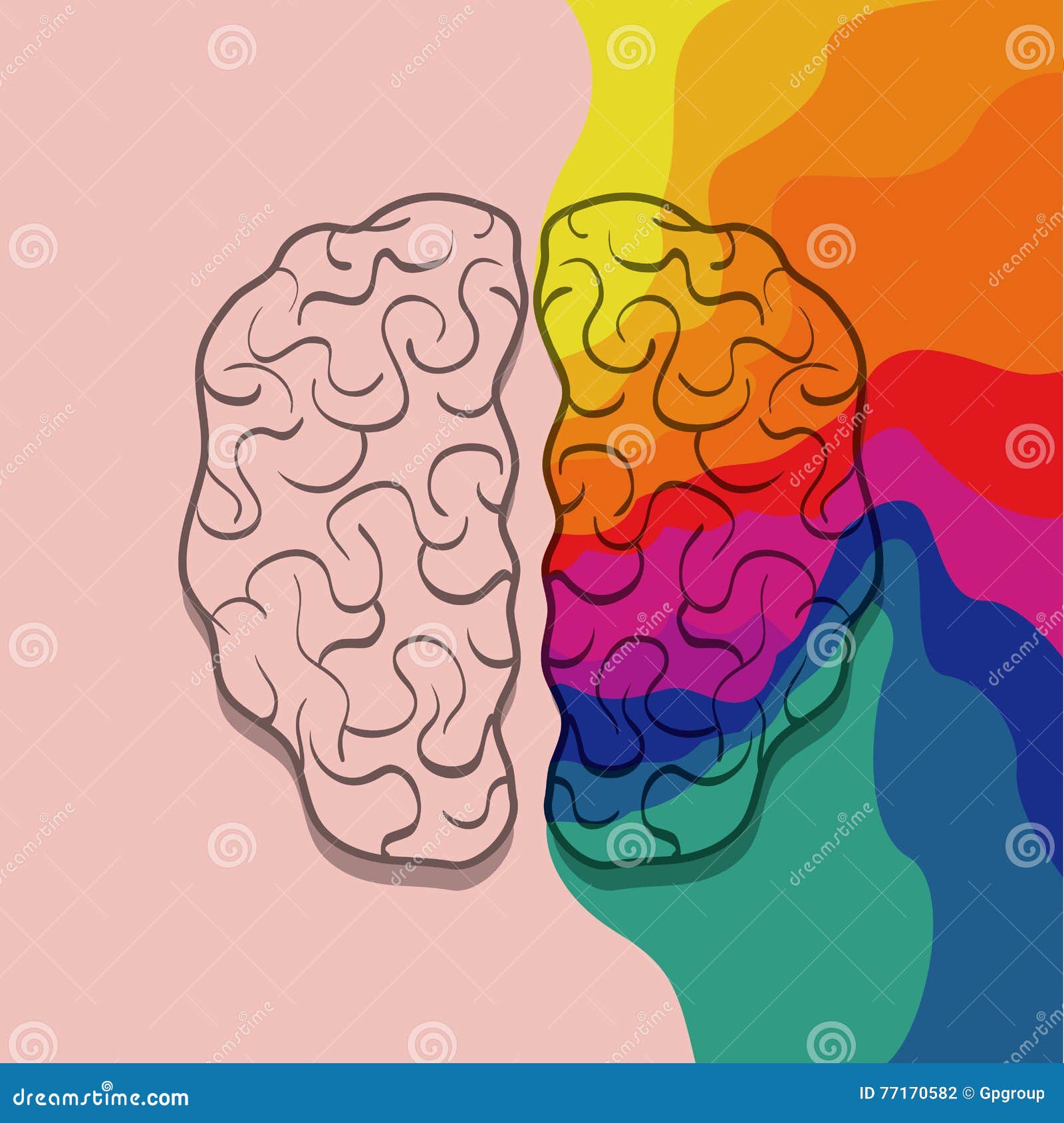 Brain Organ and Creativity Concept Design Stock Vector - Illustration ...