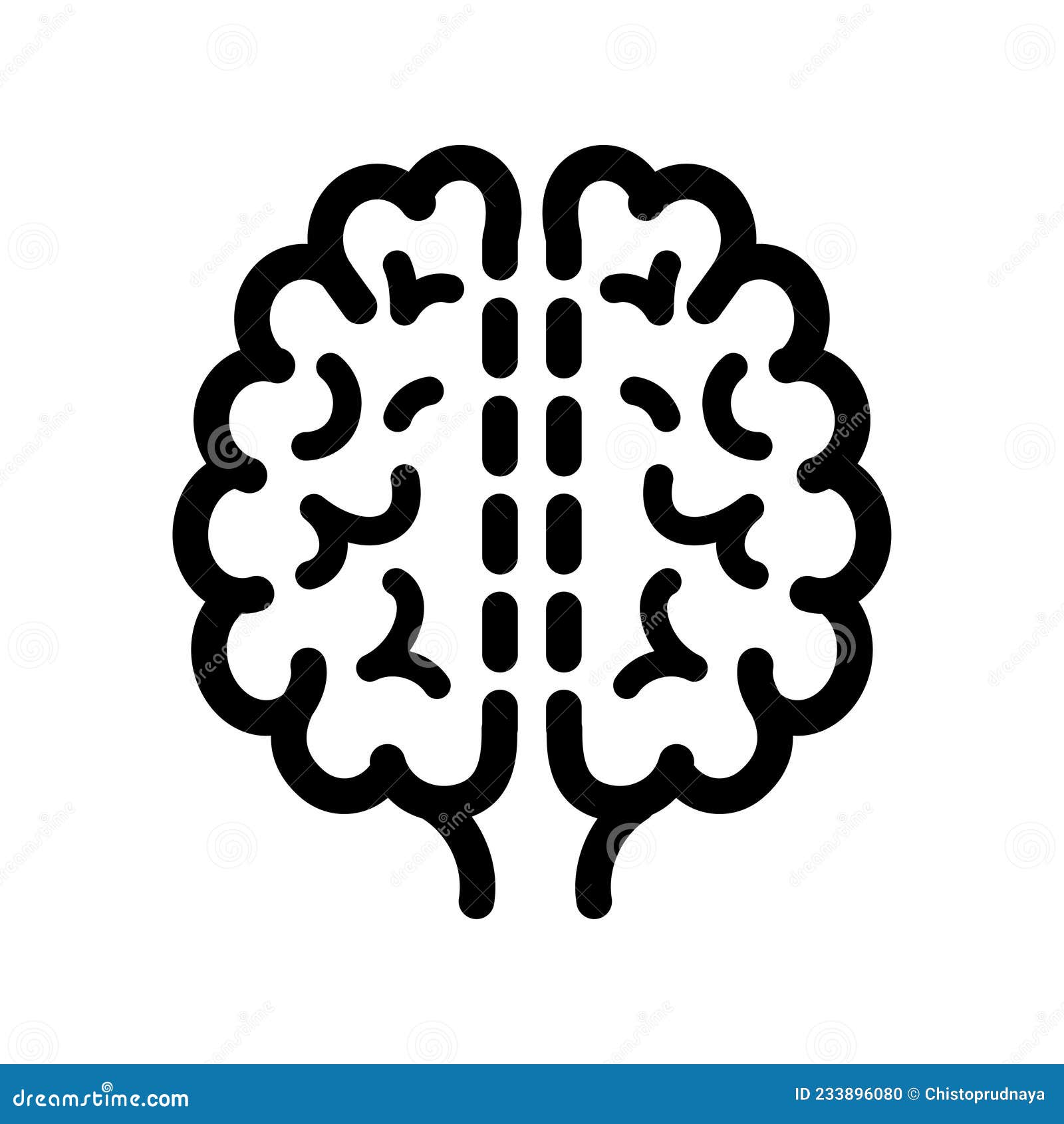 Brain outline icon stock vector. Illustration of medicine - 233896080