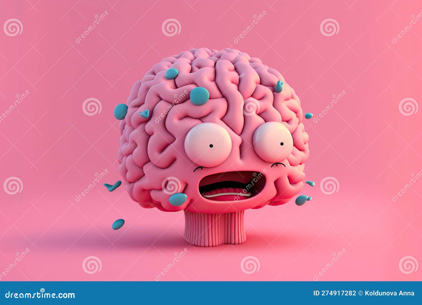Brain in Panic and Stress. Created with Generative AI Technology. Stock Illustration ...