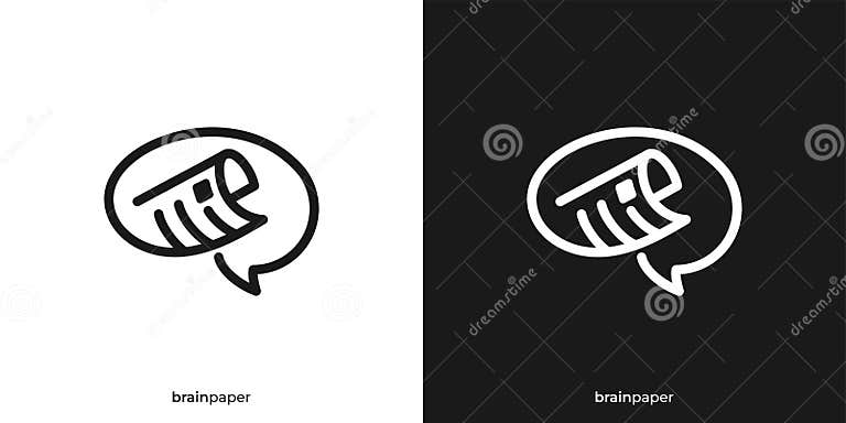 Creative Brain Paper Logo. Human Brain and Papernews Icon Graphic Stock ...