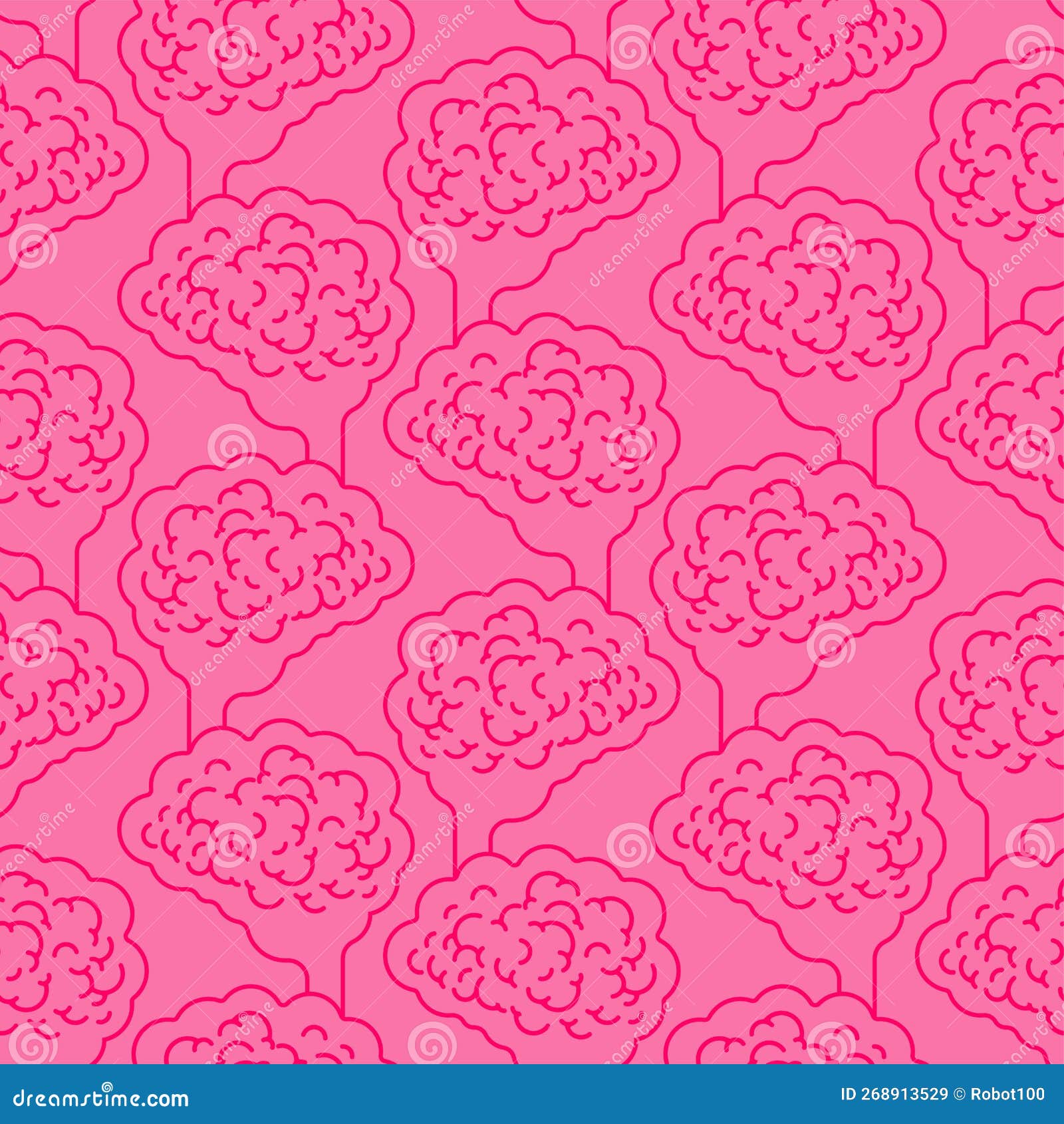 Brain Pattern Seamless. Brains Background Stock Illustration ...