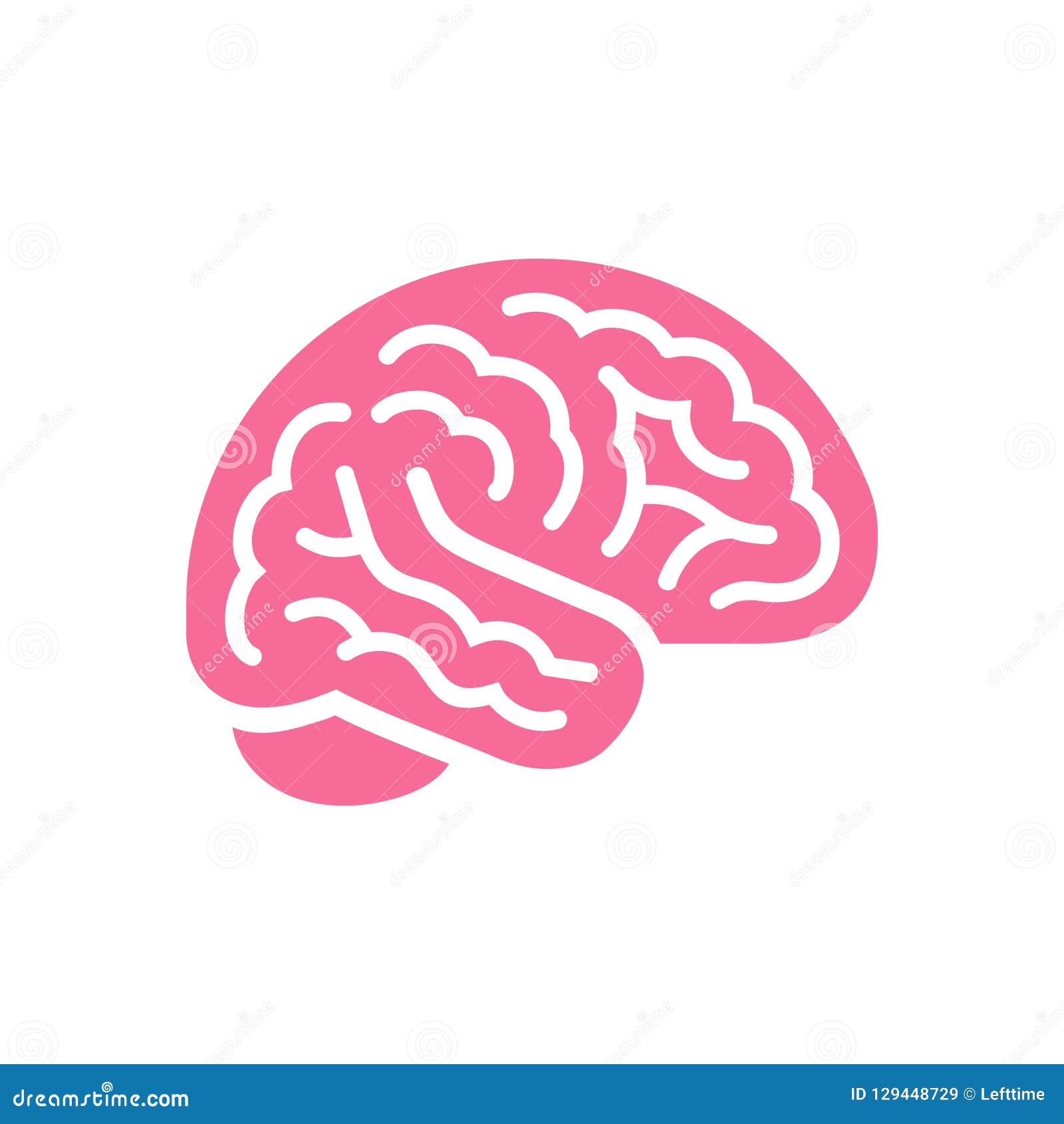 Brain Pink Color Side View Icon, Intellect Symbol Stock Vector ... Brain Pink Color Side View Icon, Intellect Symbol Stock Vector ...