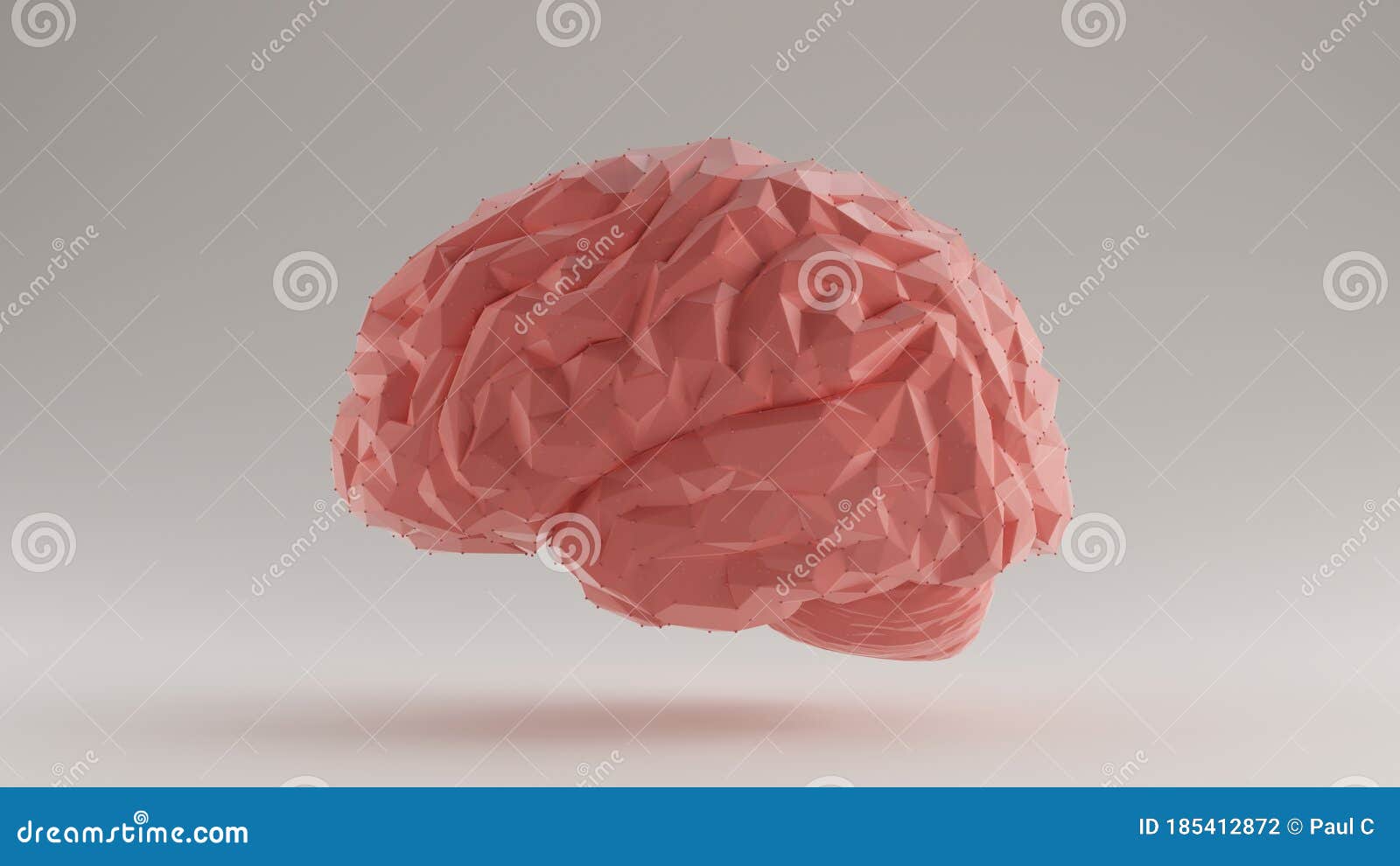 Brain Pink Color Side View Icon, Intellect Symbol Cartoon Vector ...