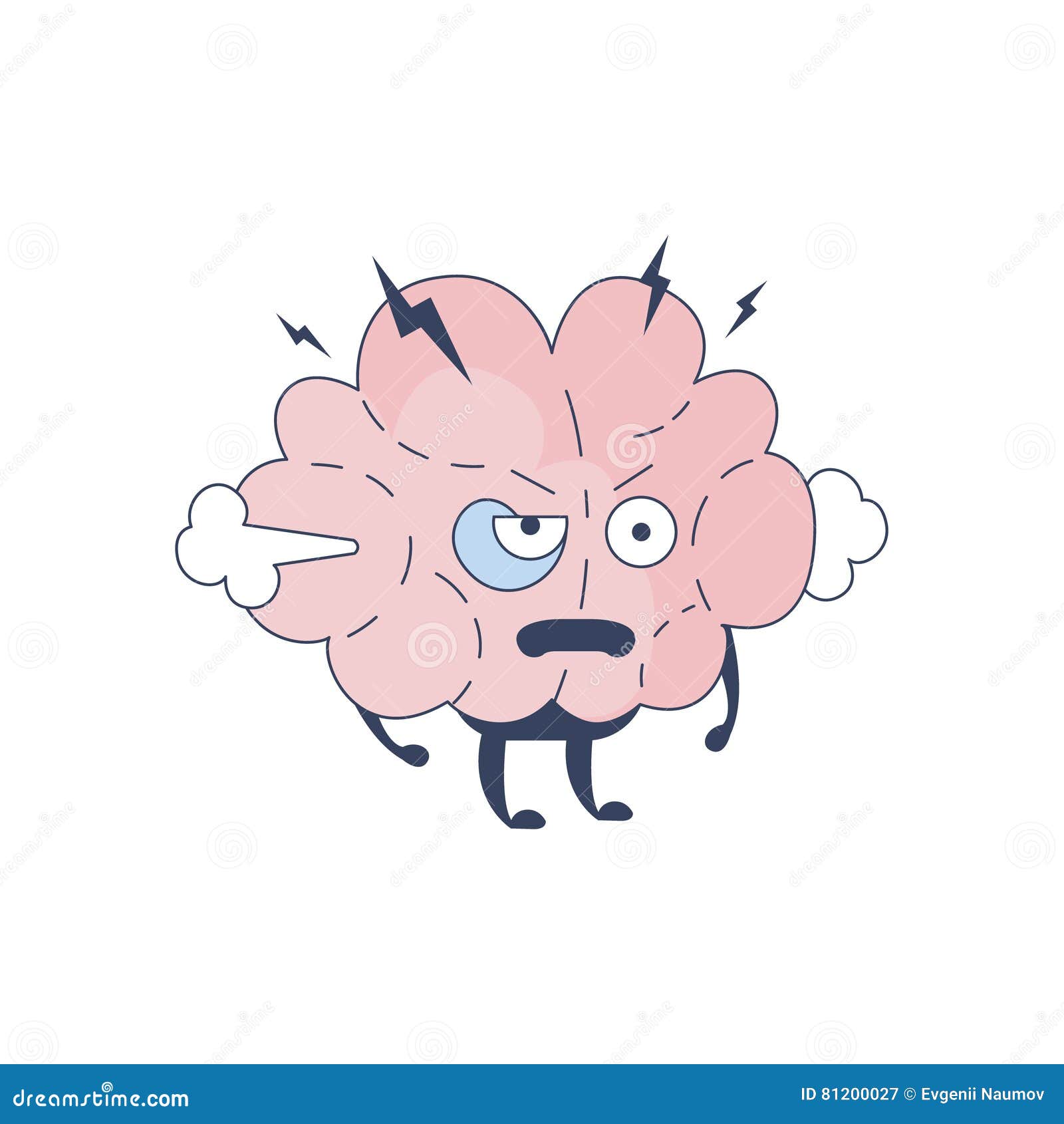 Brain Off Comic Character Representing Intellect And Intellectual ...