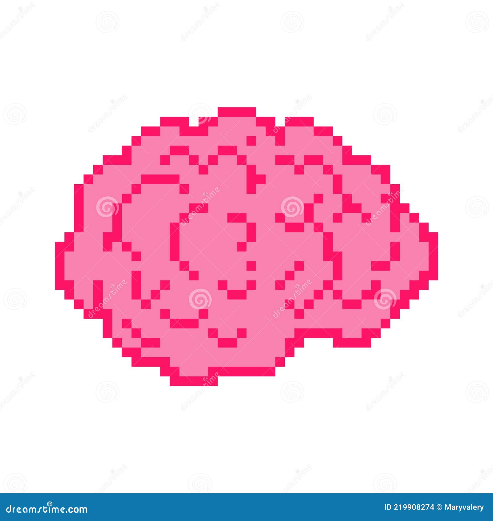 Brain Pixel Art 8 Bit. Brains Pixelated. Vector Illustration ...
