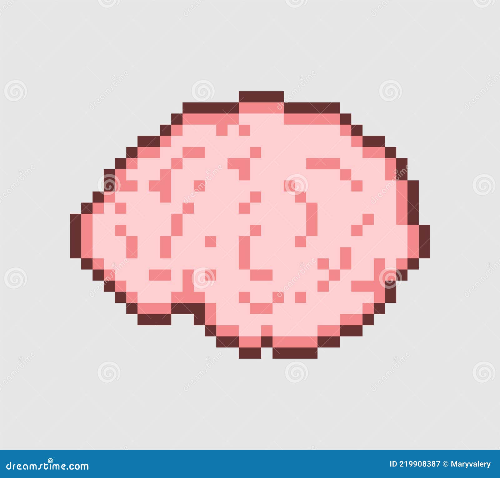 Brain Pixel Art. Human Internal Organs 8 Bit. Pixelate Anatomy 1 ...