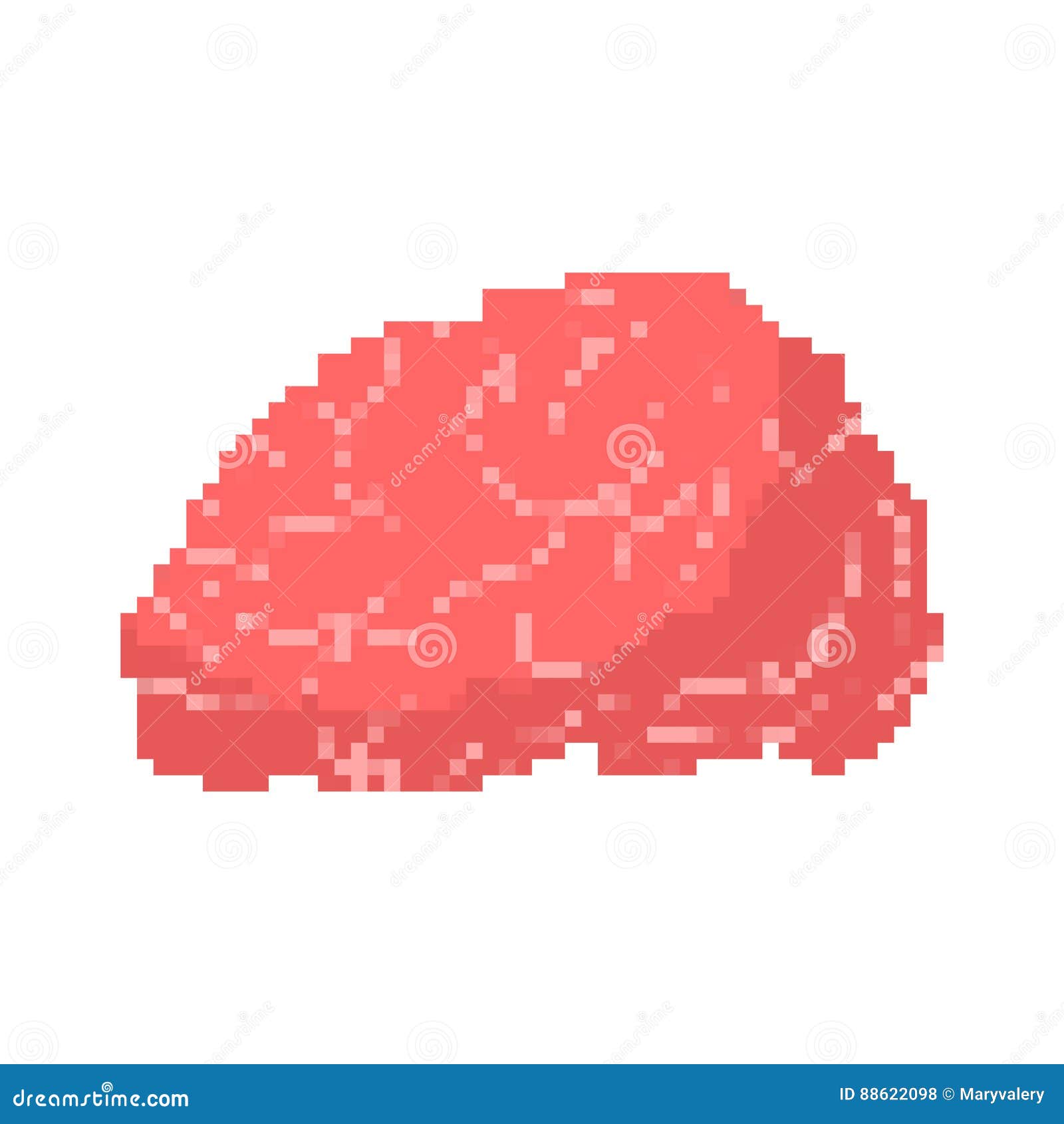 Brain Pixel Art 8 Bit. Brains Pixelated. Vector Illustration ...