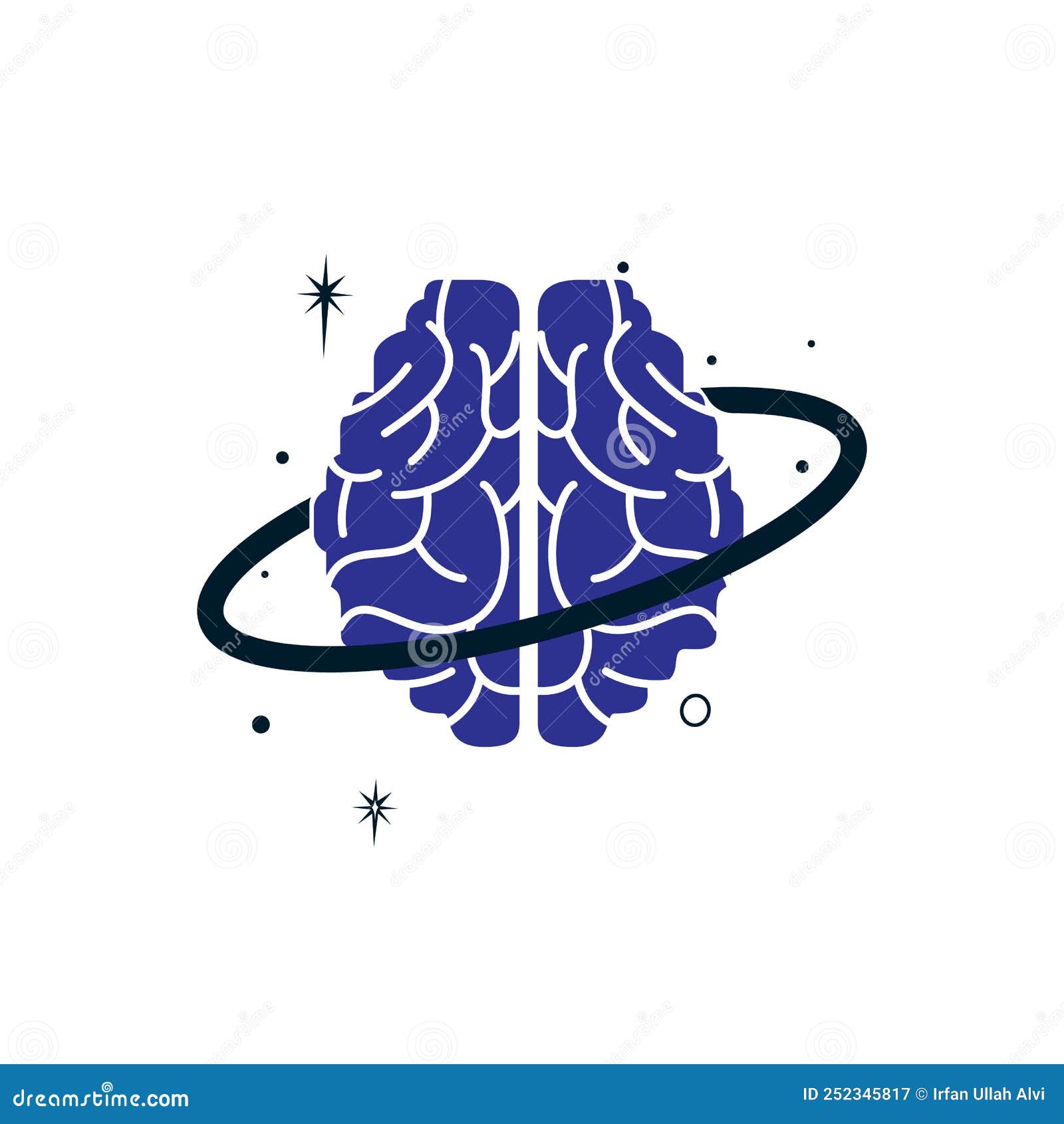 Brain Planet Vector Logo Design. Intellectual and Smart Logo Concept ...