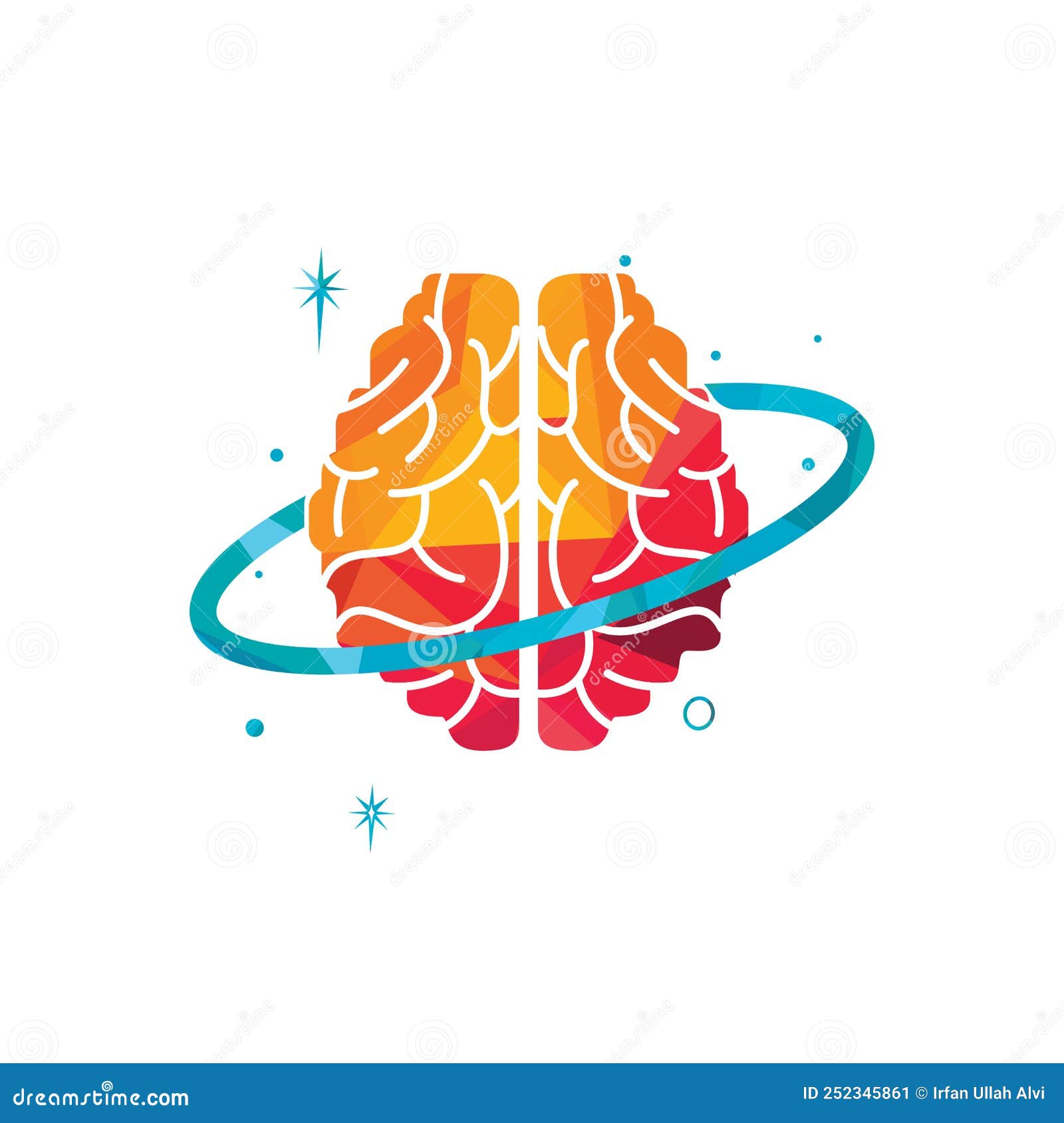 Brain Planet Vector Logo Design. Intellectual and Smart Logo Concept ...