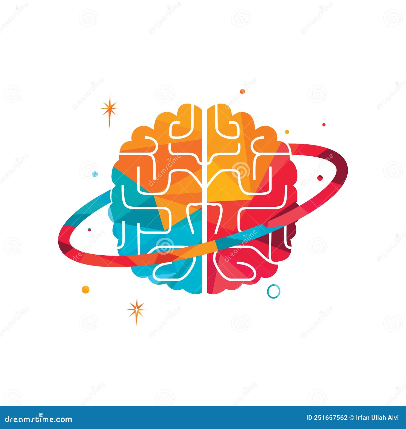Brain Planet Vector Logo Design. Intellectual and Smart Logo Concept ...