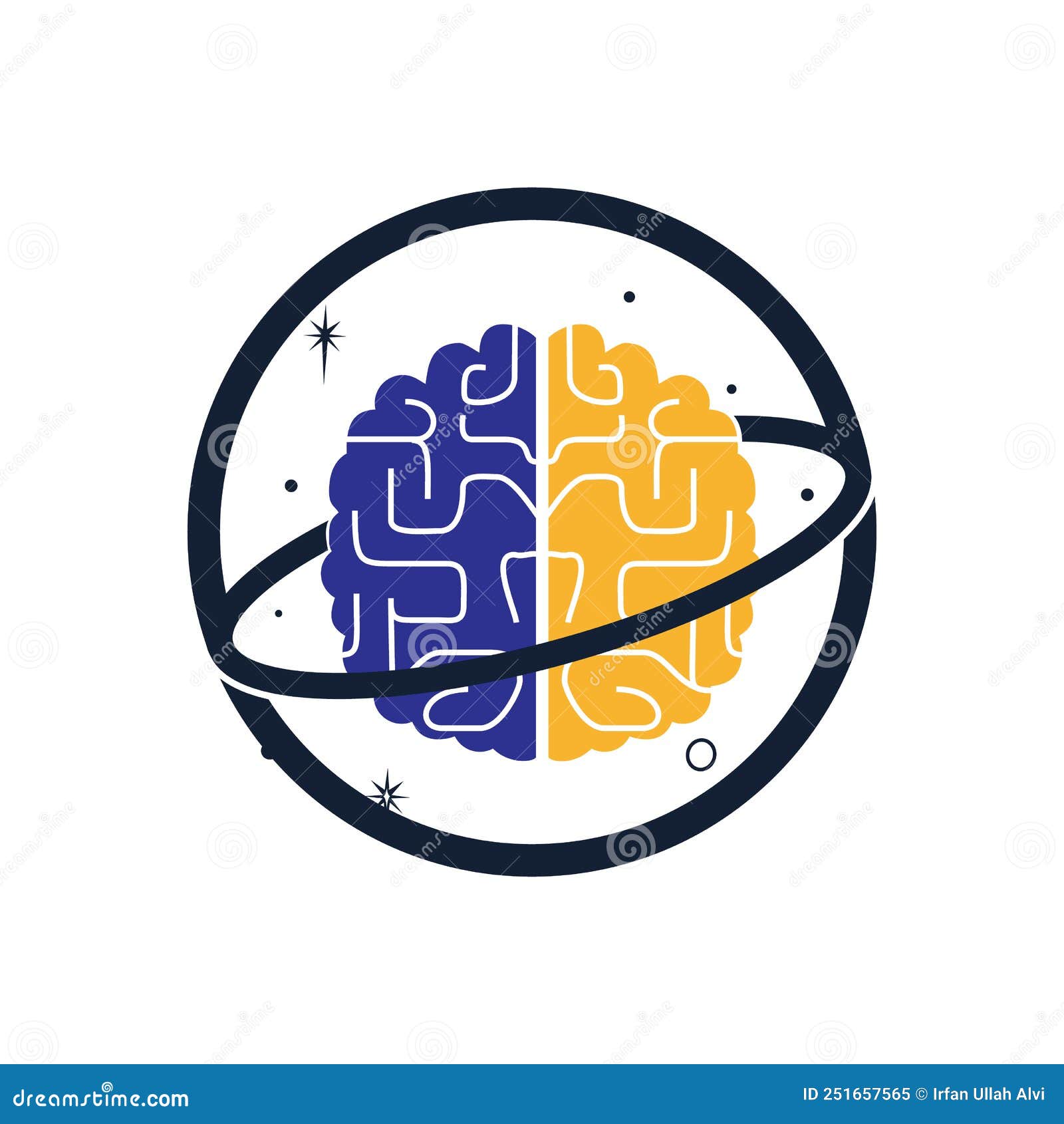 Brain Planet Vector Logo Design. Intellectual and Smart Logo Concept ...