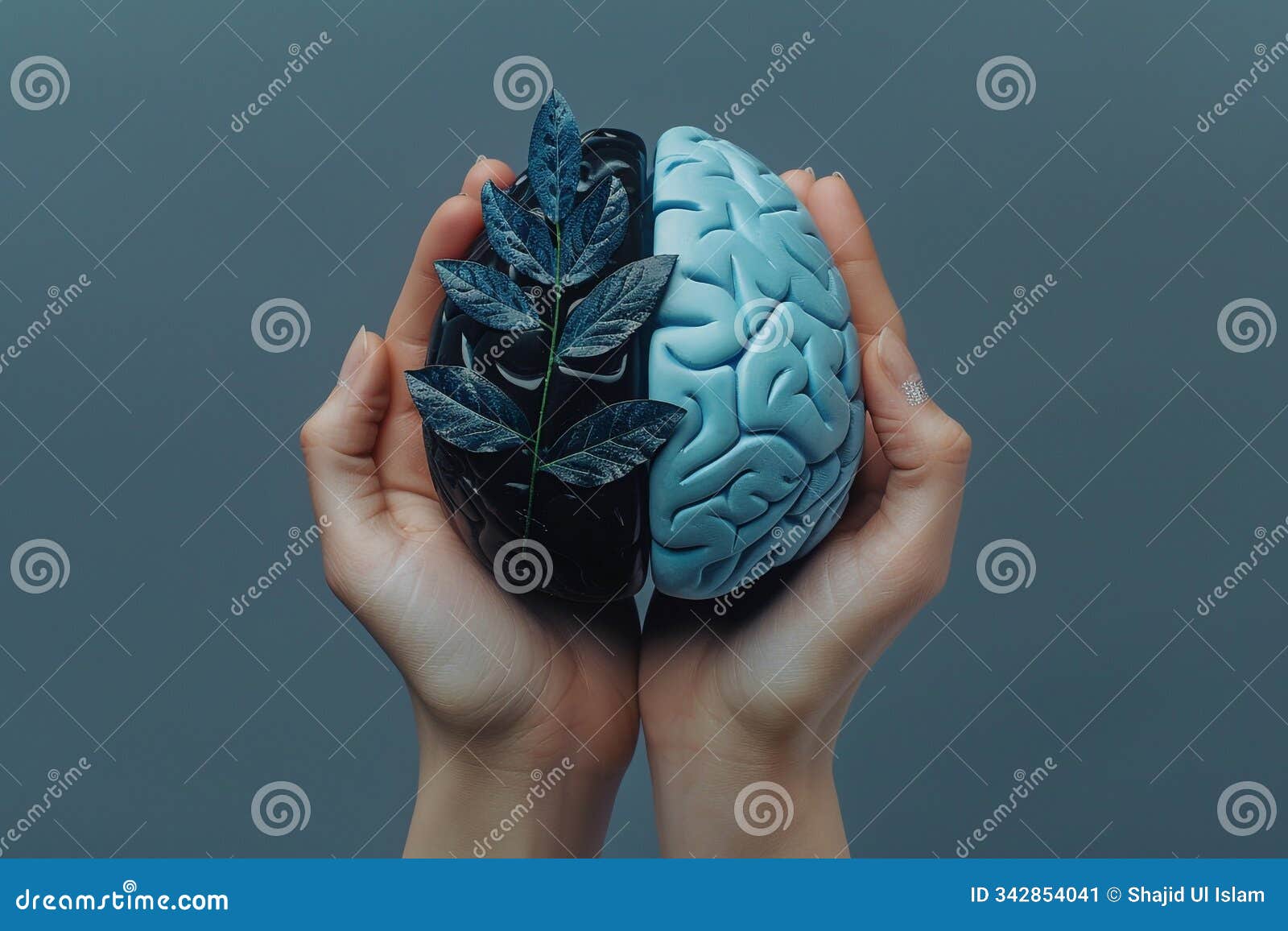 Brain with Plant Symbolism stock illustration. Illustration of brain ...
