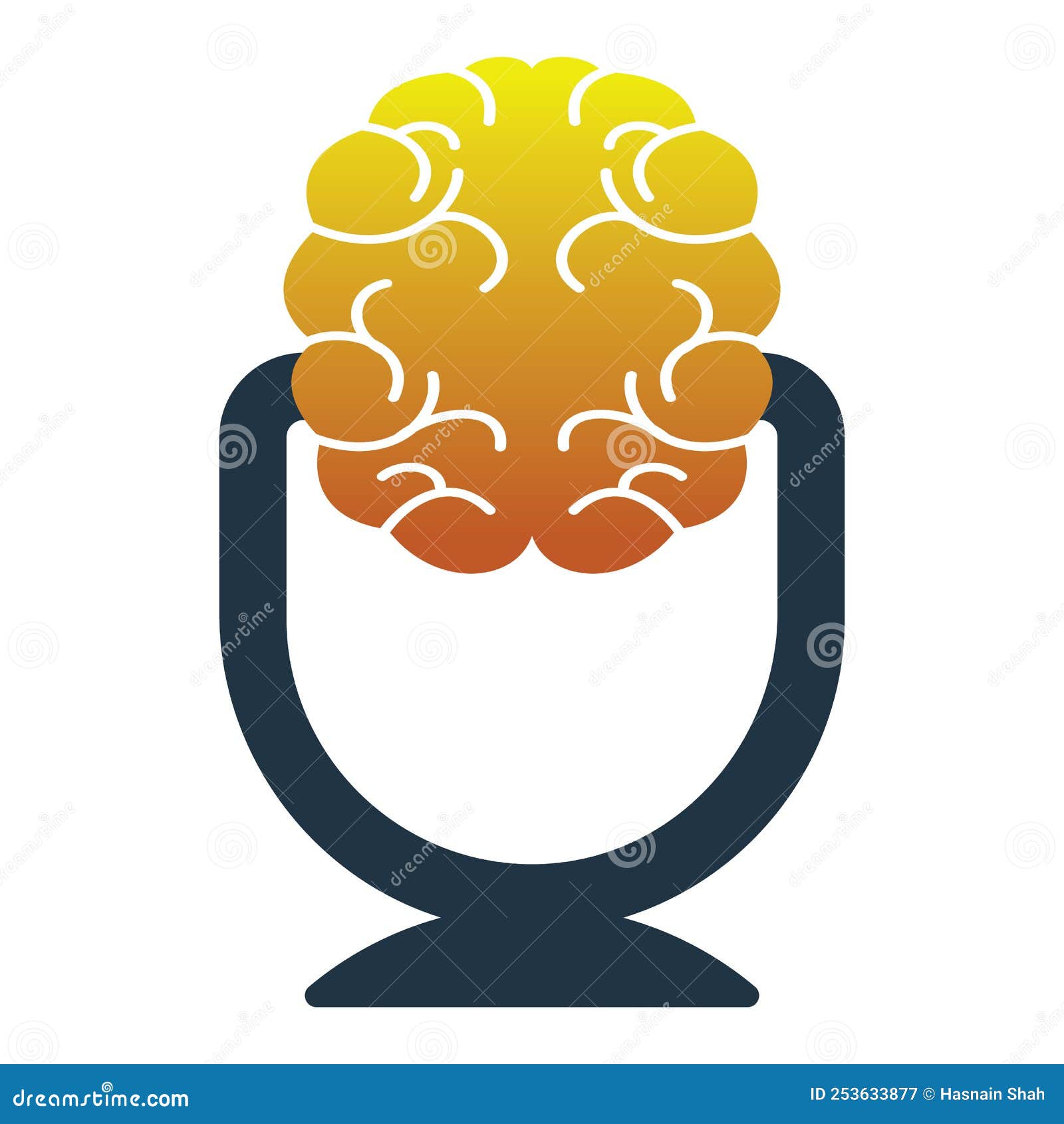 Brain Podcast Logo Vector Concept. Stock Vector - Illustration of ...