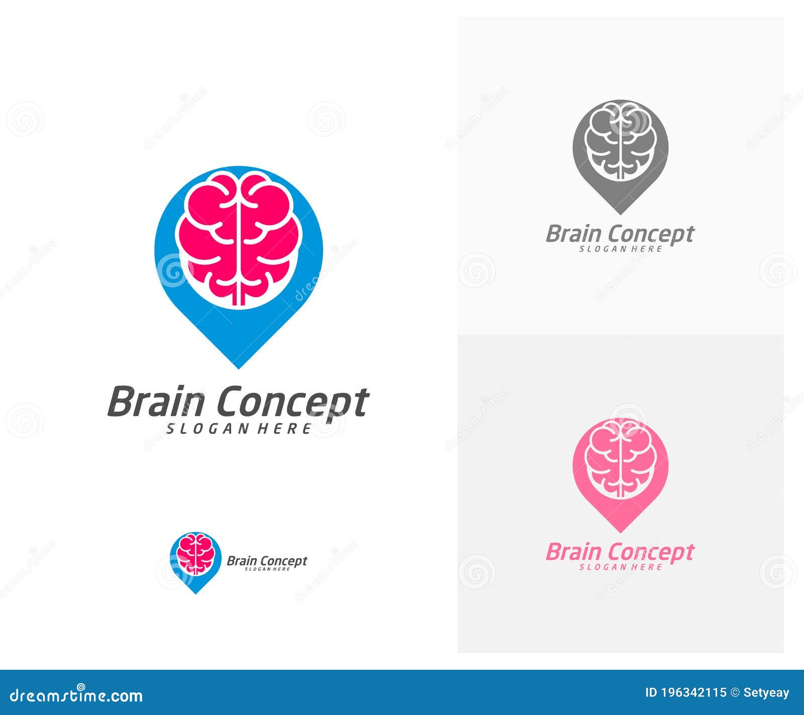 Brain Point Logo Design Vector Template. Think Idea Concept Stock ...