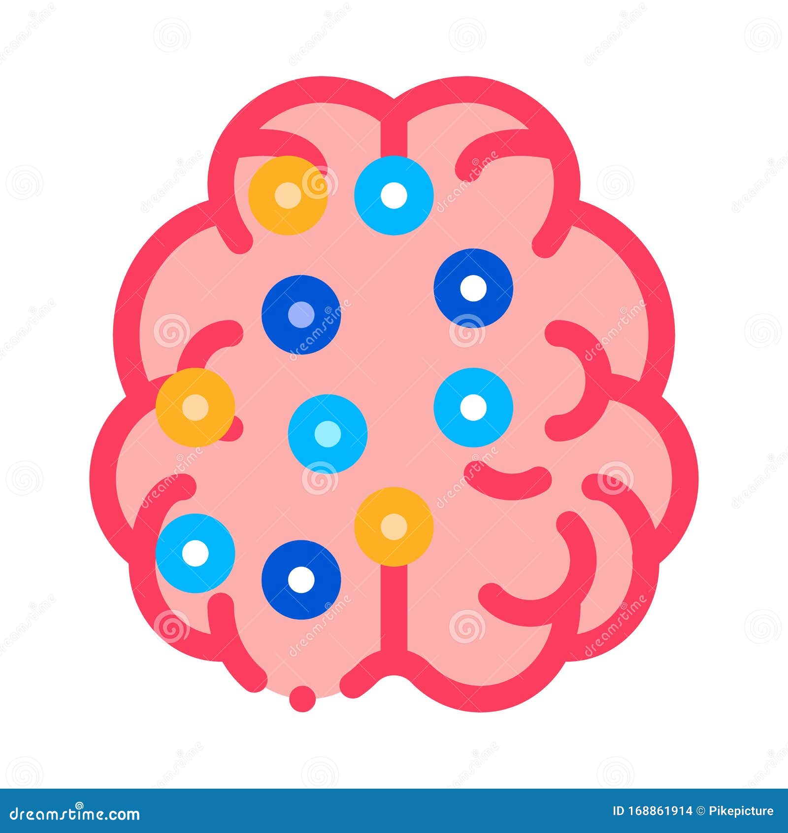 Brain Points Icon Vector Outline Illustration Stock Vector ...