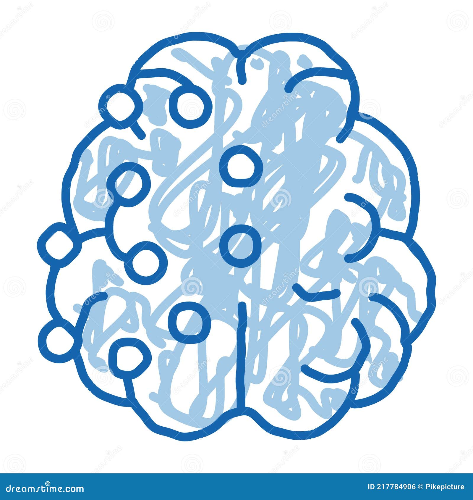 Brain Points Doodle Icon Hand Drawn Illustration Stock Vector ...
