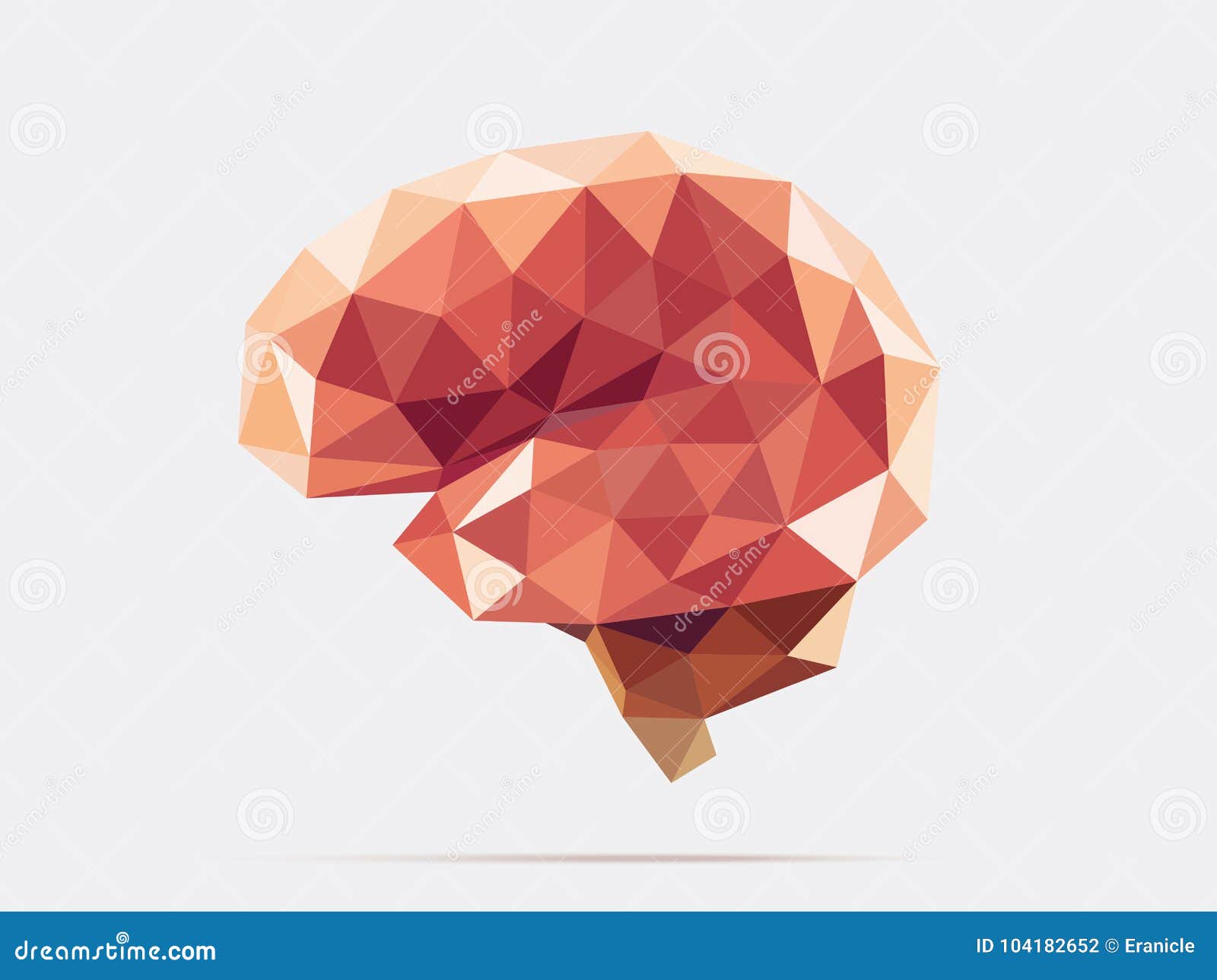 Brain. Low Poly Abstract Digital Human Brain In Hand. Neural Network ...