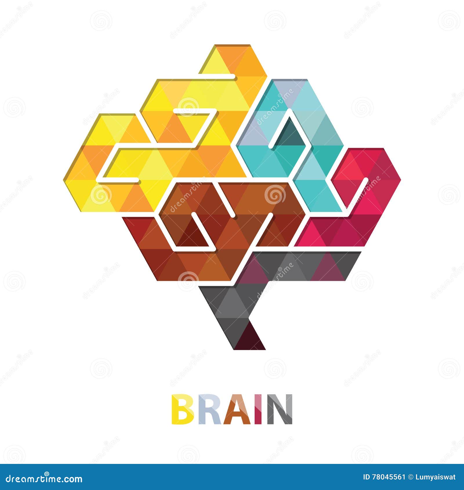 Brain Polygon Abstract Vector Vektor Illustrationer - Illustration av ...