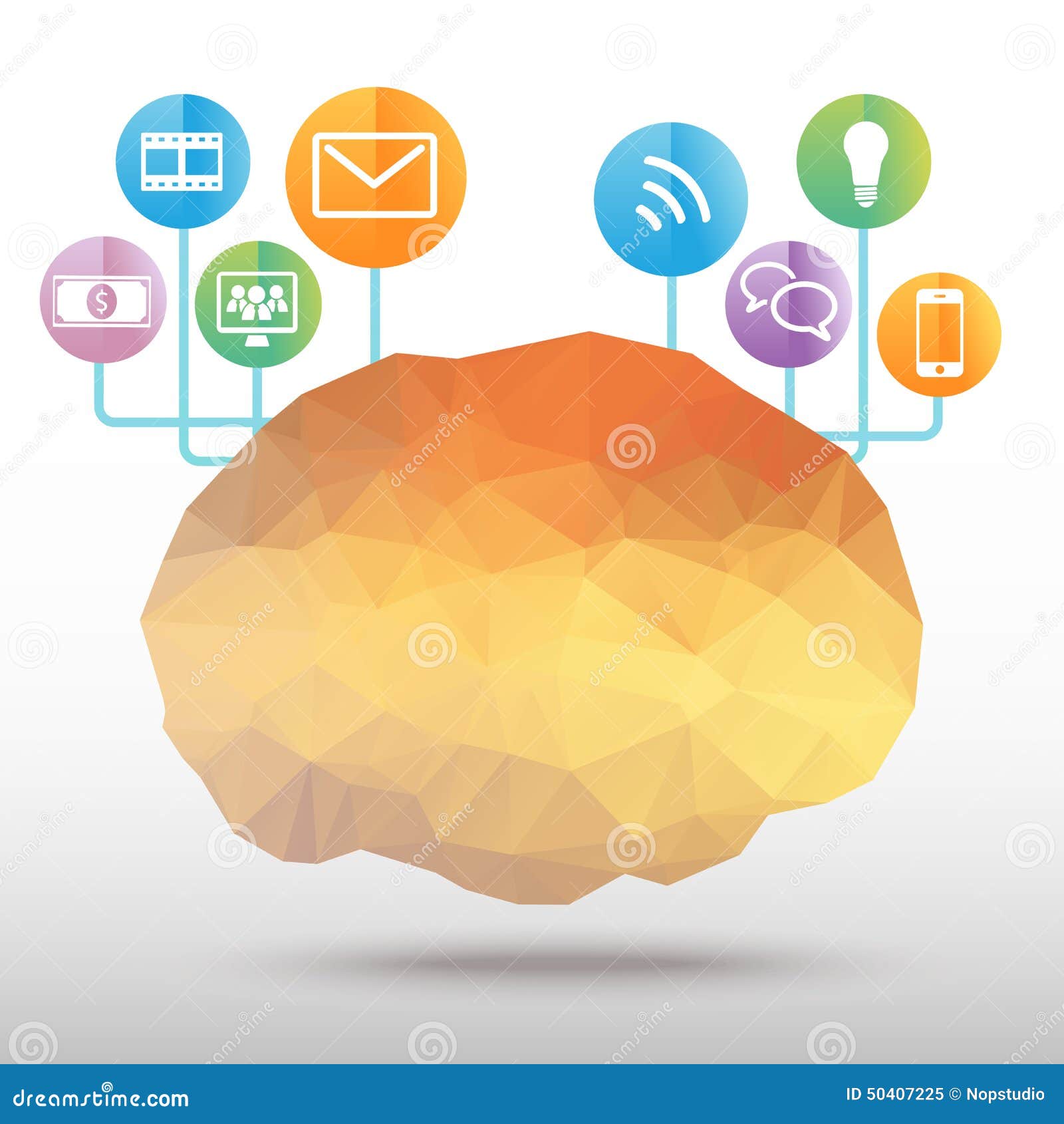 Brain polygon vector stock vector. Illustration of graph - 50407225