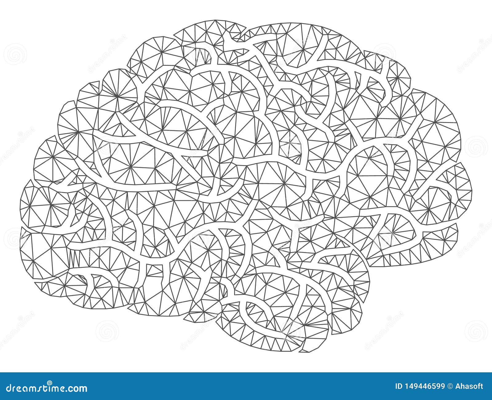 Brain Polygonal Frame Vector Mesh Illustration Stock Vector ...