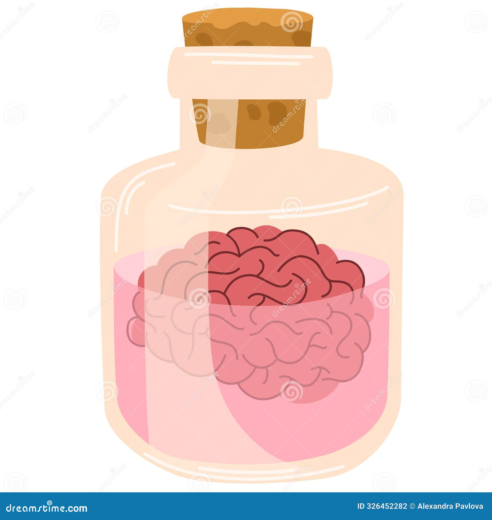 Magic Potion with a Brain. Alchemist Bottle with Elixir, Poison ...