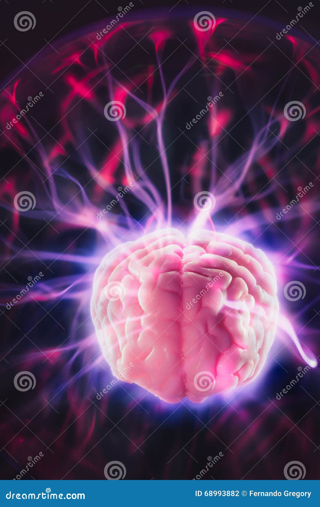 Brain Power Concept with Abstract Light Rays Stock Photo - Image of ...