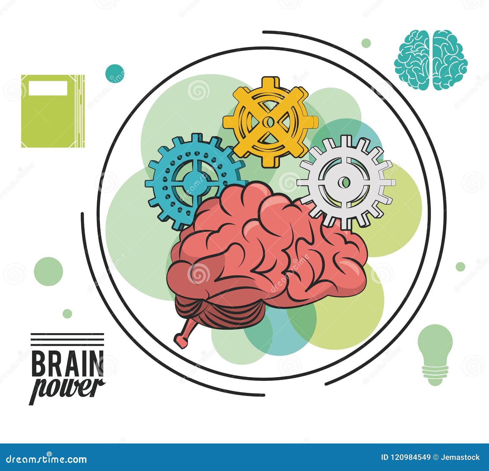 Brain power concept stock vector. Illustration of bulb - 120984549