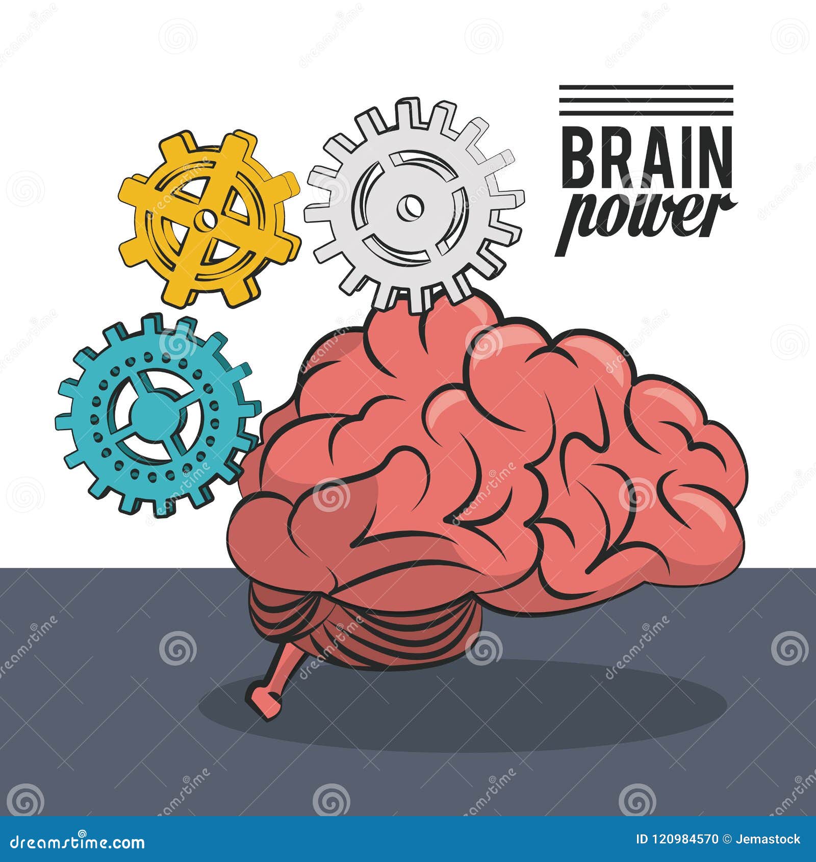 Brain power concept stock vector. Illustration of gears - 120984570