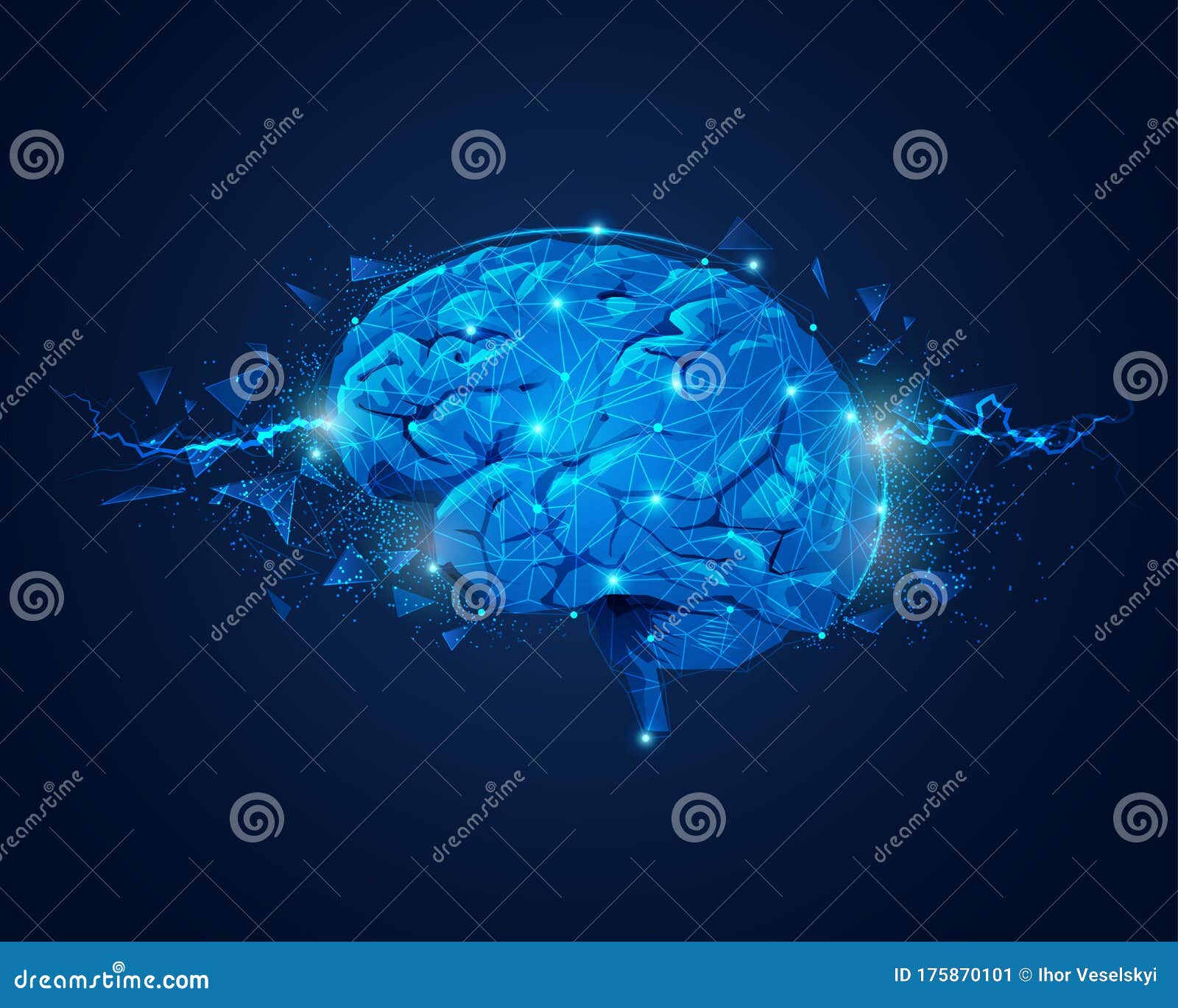 Brain Power Graphic of Brain Stock Vector - Illustration of model, cell ...
