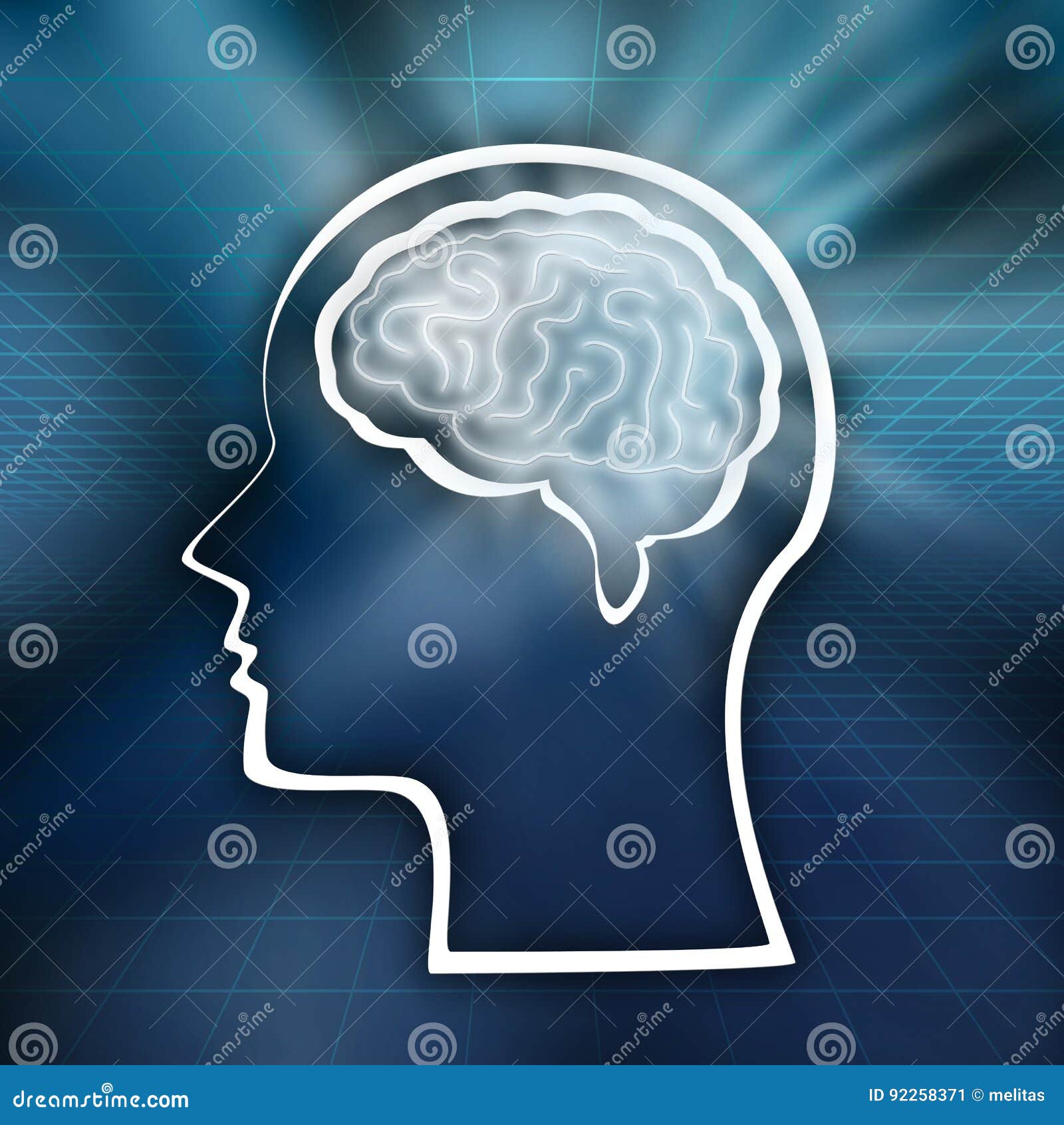 Brain power concept stock illustration. Illustration of mind - 92258371