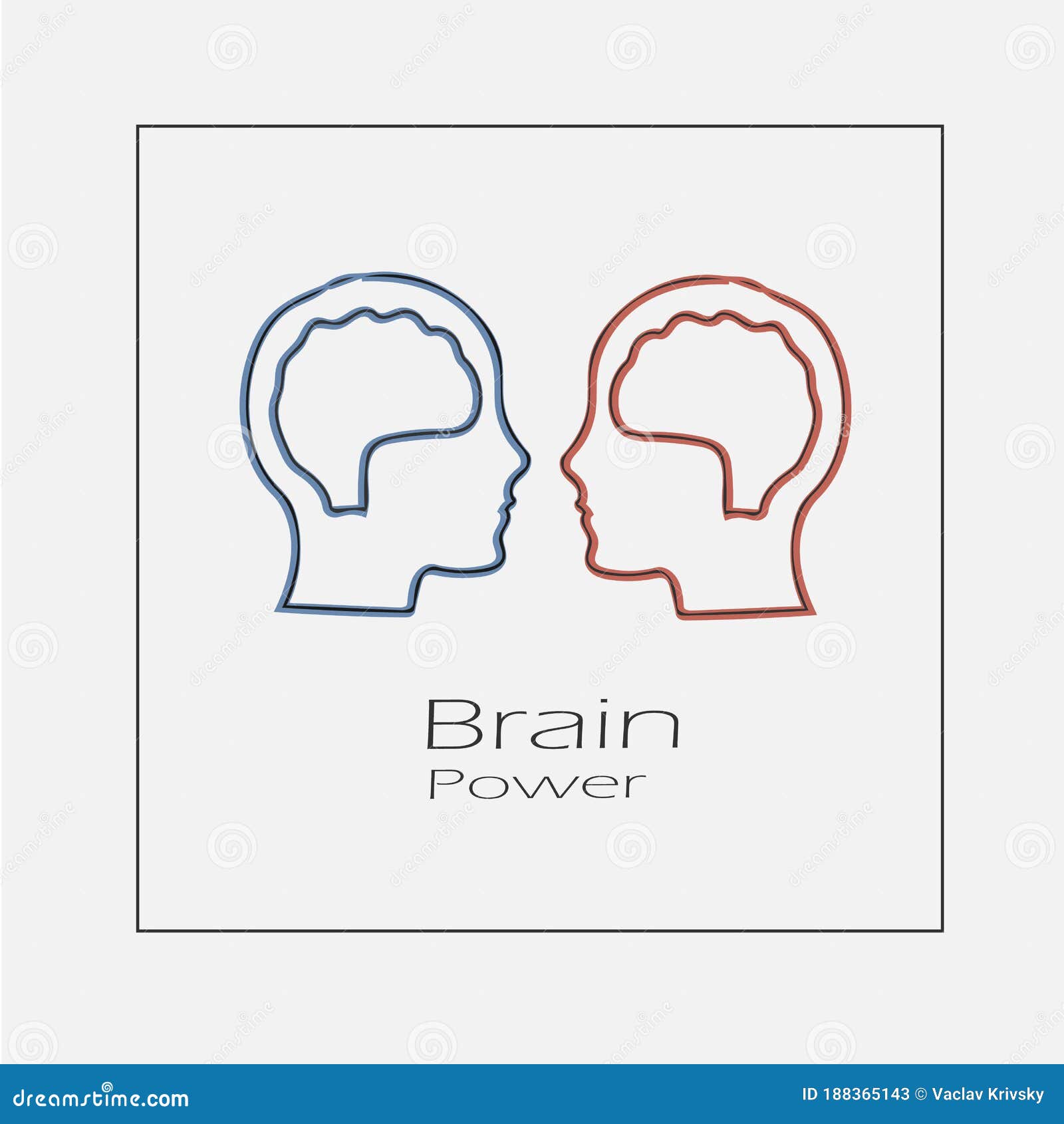 Brain Power Concept Illustration. Hand Drawn Flat Vector Icon Stock ...