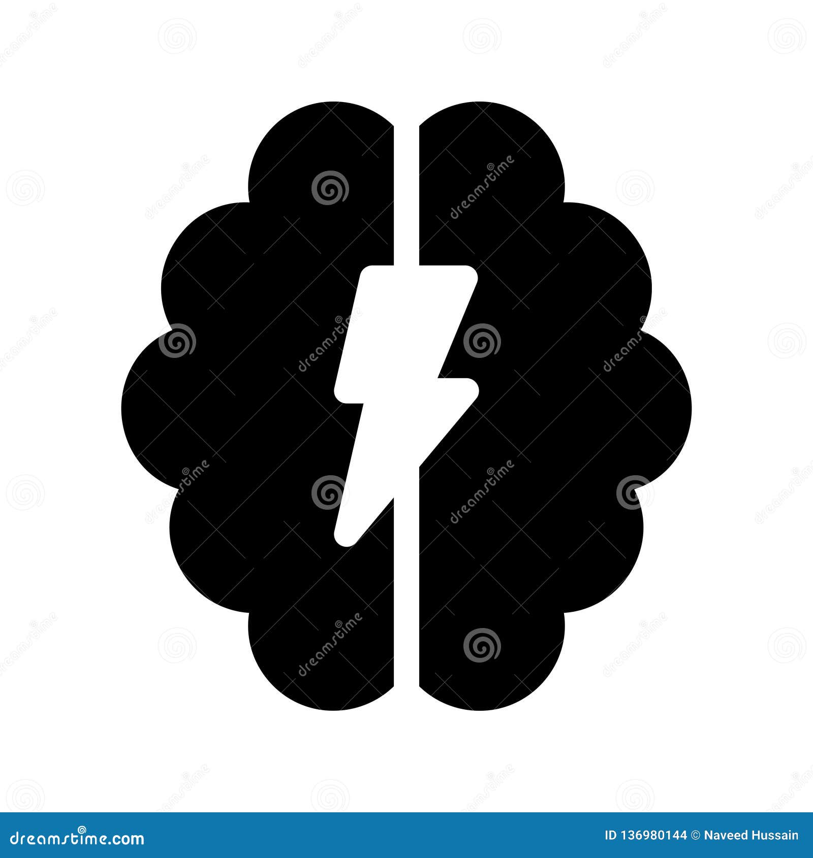 Brain Power Glyph Vector Icon Stock Vector - Illustration of education ...