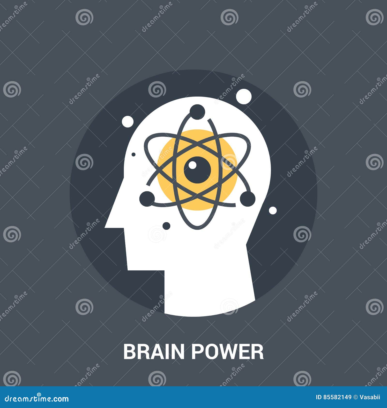 Brain power icon concept stock vector. Illustration of knowledge - 85582149